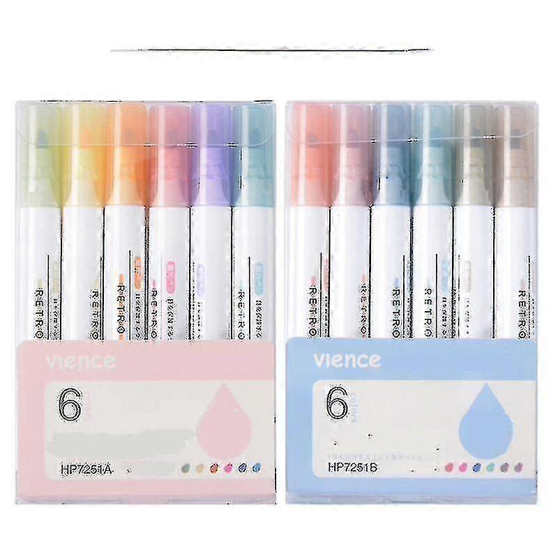 Morandi Hard Head Retro Color Macaron Highlighter Student Color Marker ...