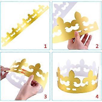 30 Pieces Golden Paper Crown Party Gold Crowns Hats King Crowns for ...