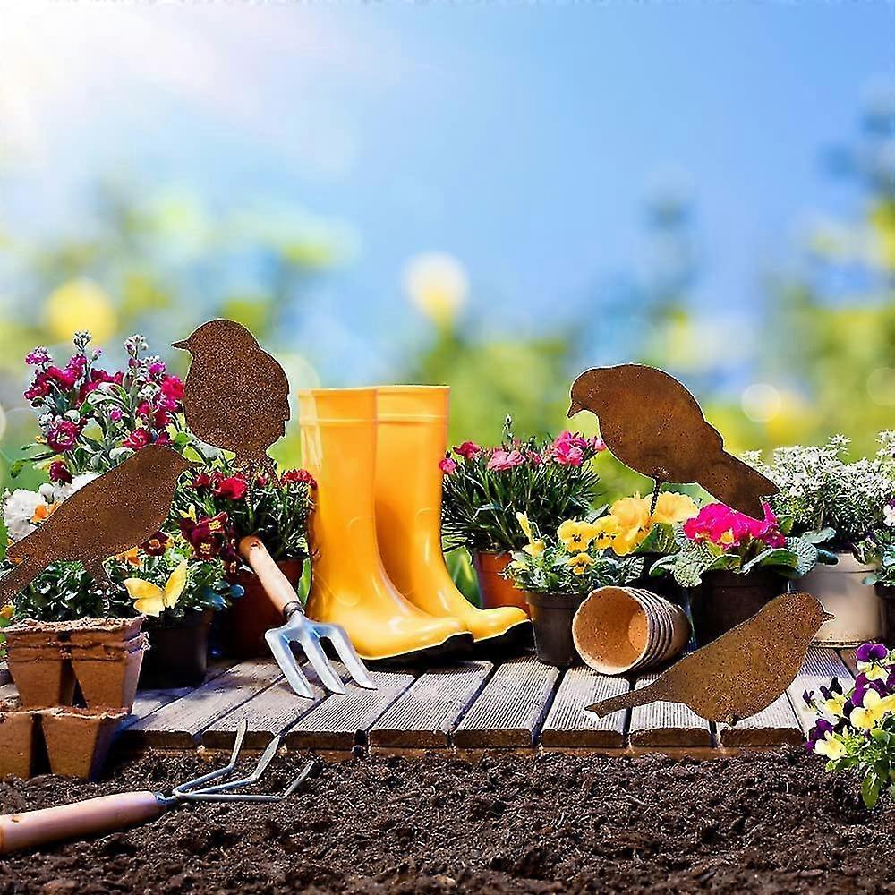 Garden Decoration Rust, Rusty Birds With Screw For Screwing Into Wood ...