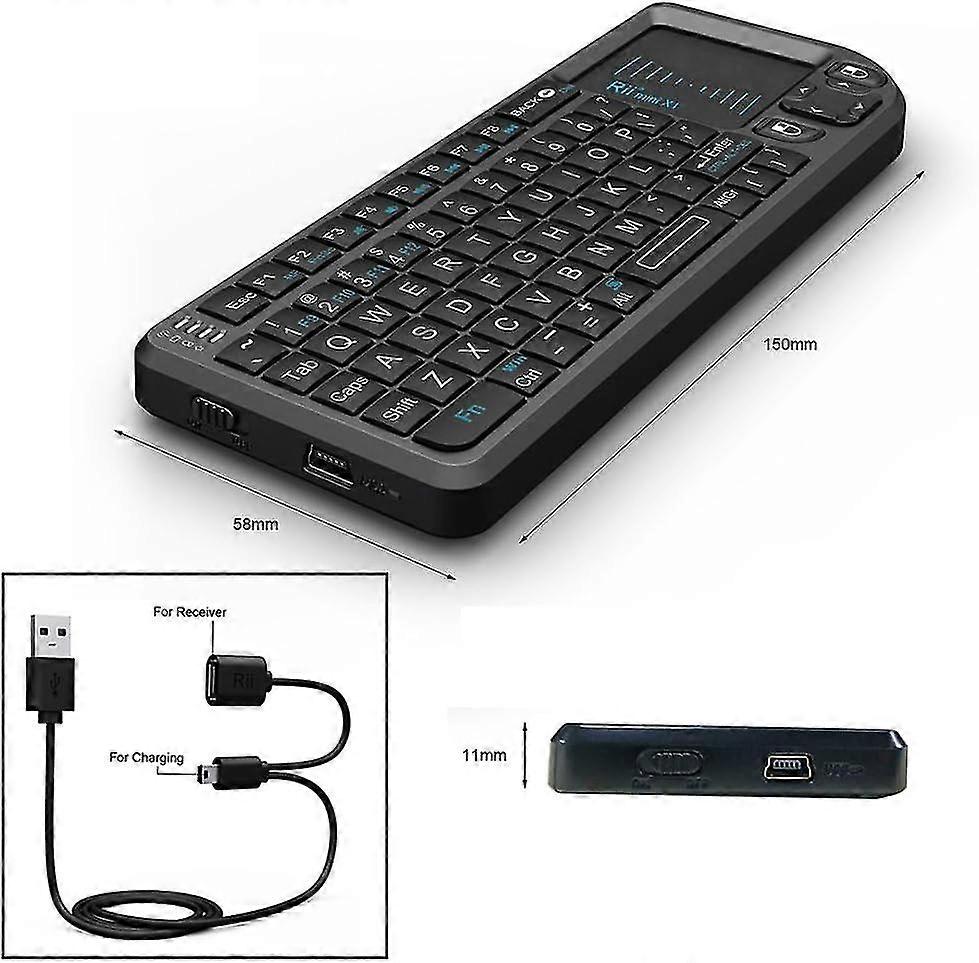 Mini Wireless Keyboard, With Touchpad Mouse, Lightweight Portable ...