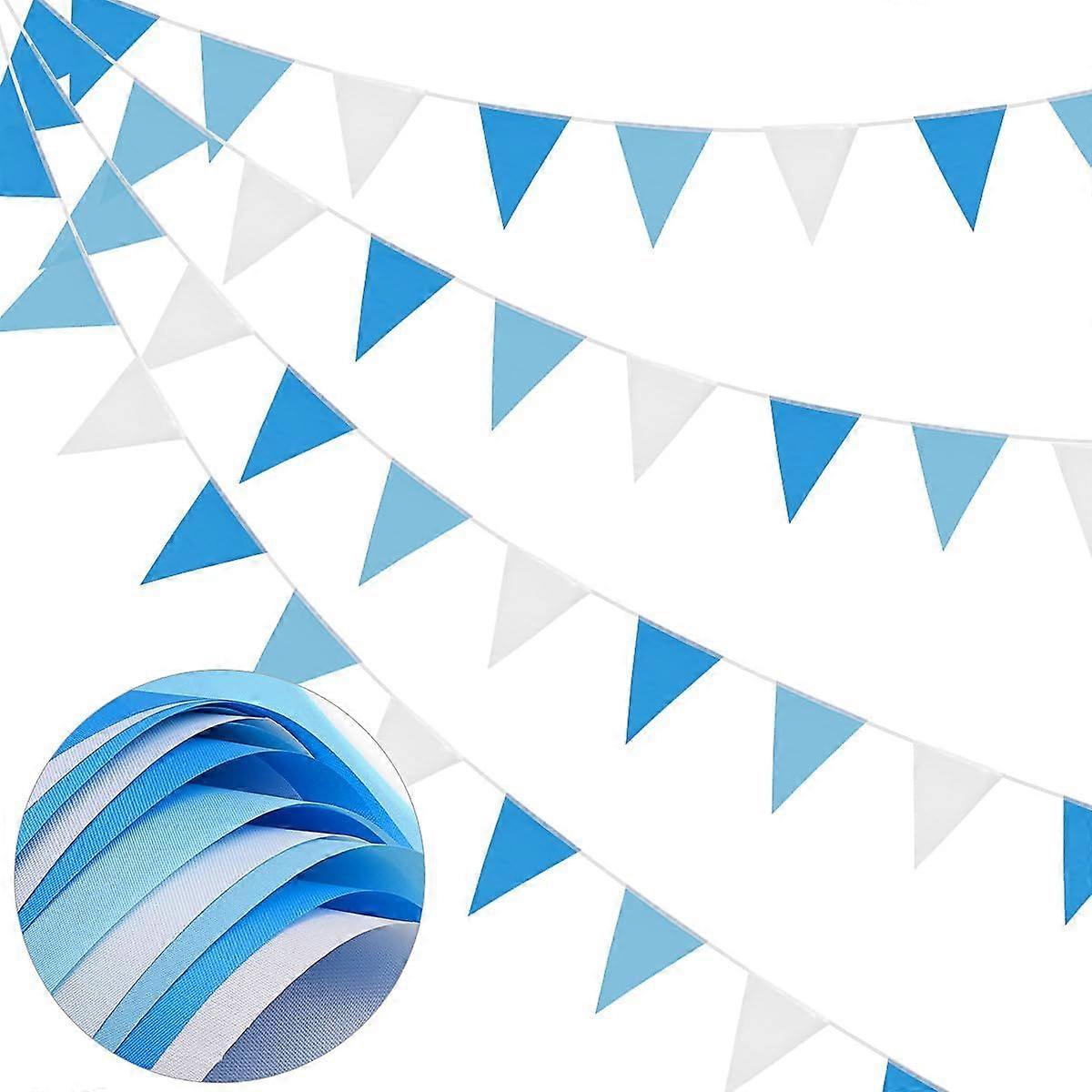 66ft Bunting Banner - Blue and White Reusable Flags for Party | Fruugo UK