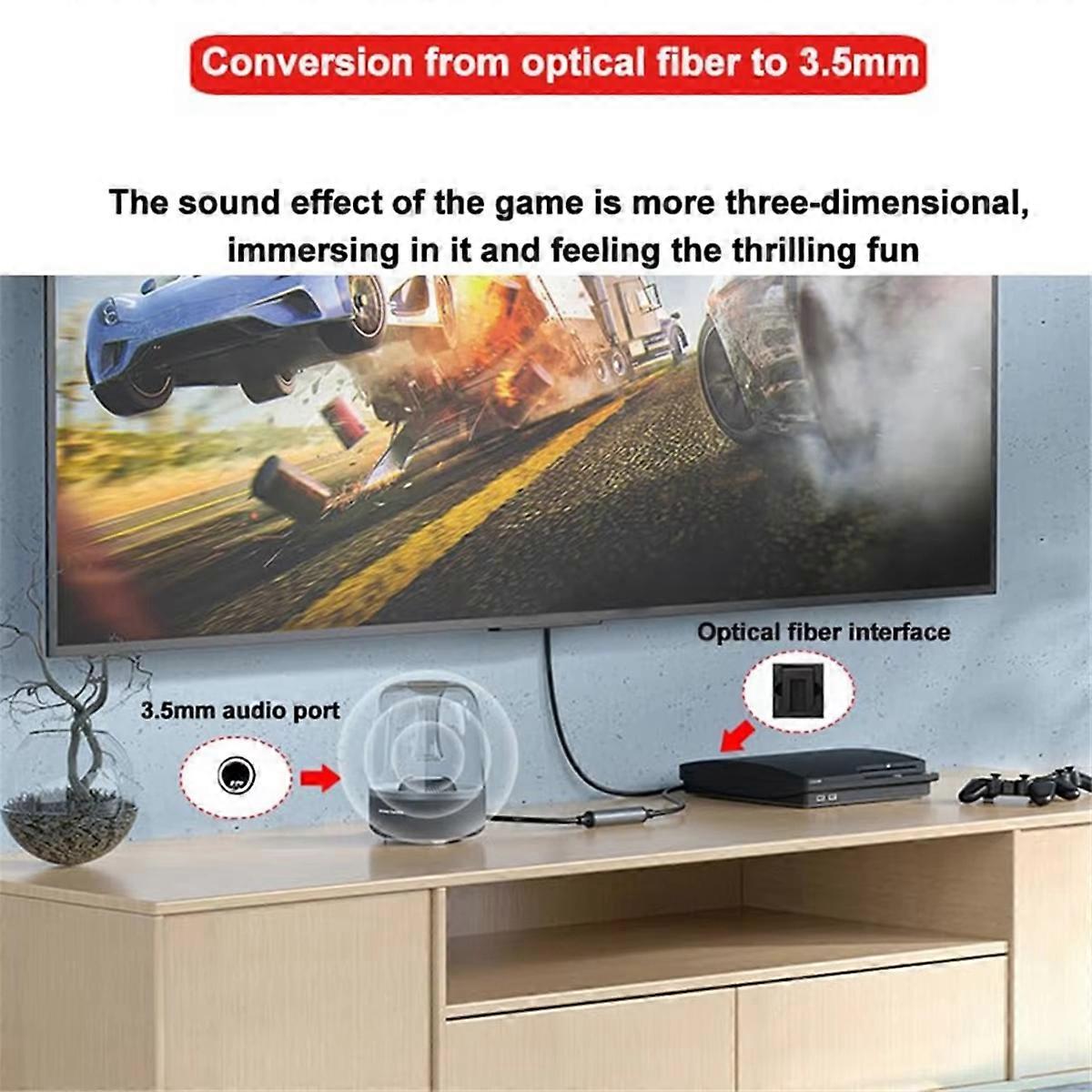 Digital Optical to Analog 3.5mm AUX Audio Cable Optical to Adapter ...