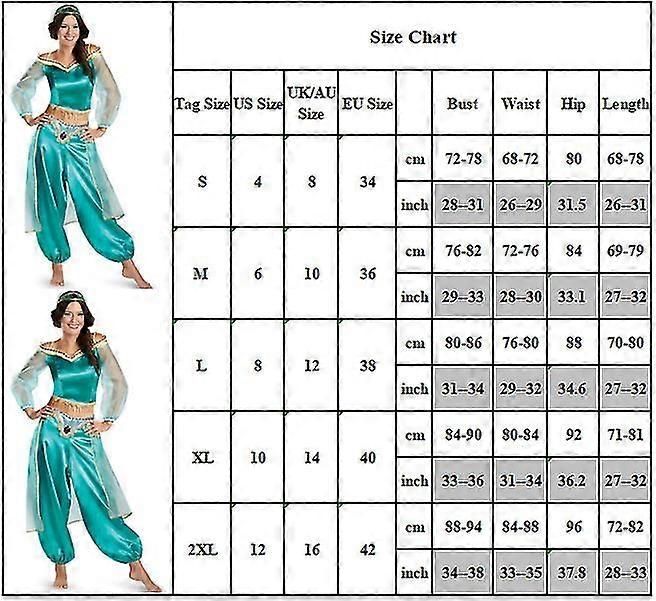 Aladdin Alibaba Jasmine Princess Cosplay Costumes Fancy Dress Outfit ...
