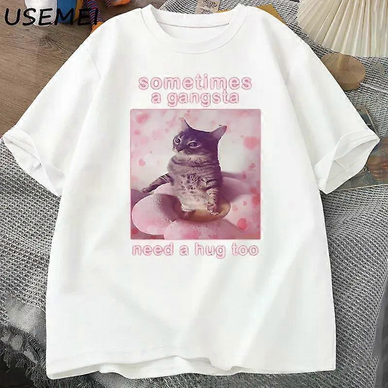 Sometimes A Gangsta Need A Hug Funny Cat Meme T-shirt Men Women Goofy ...