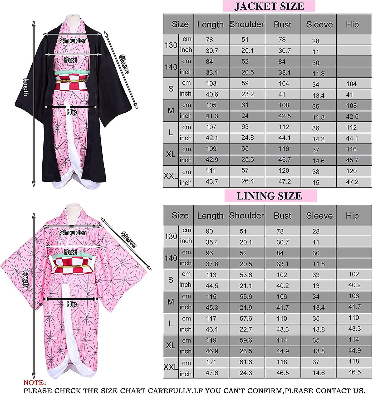 Nezuko Cosplay Costume Demon Slayer Nezuko Kimono Kids Outfit Jacket ...