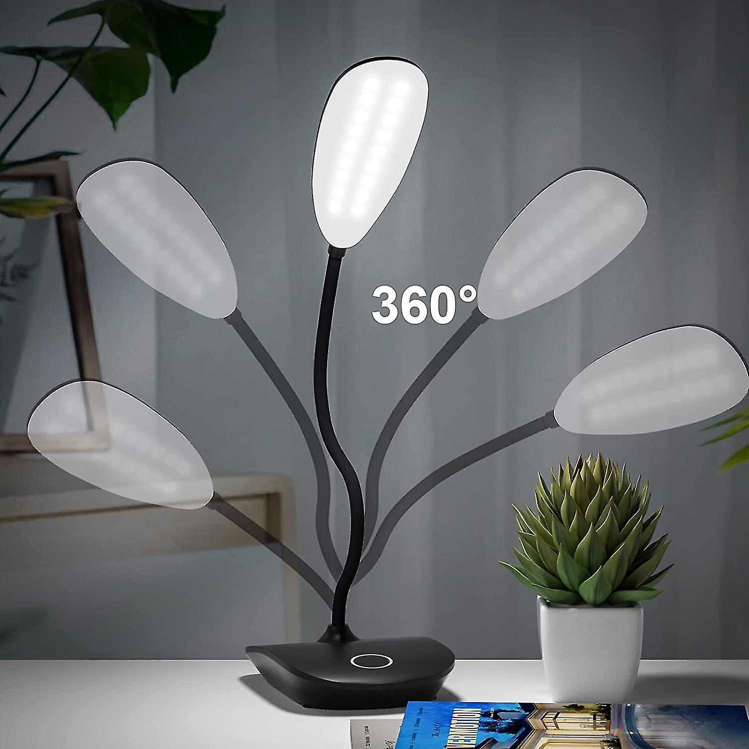 Battery Operated Desk Lamp, Led Desk Light 3 Lighting Modes Stepless ...