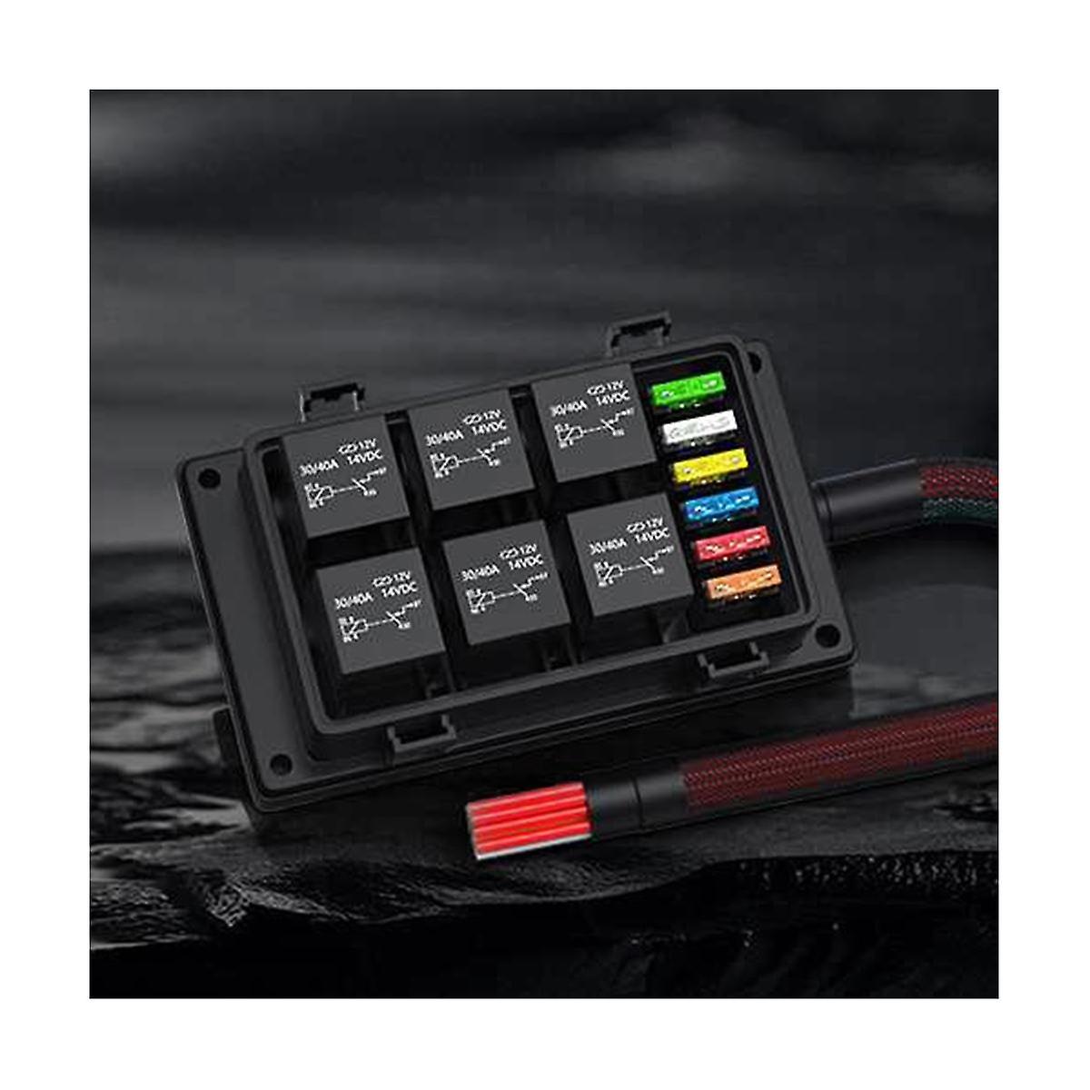 Caixa de Relés 12V com 6 Relés PCS de 4 Pinos e 6 PCS ATC/ Fusível de ...