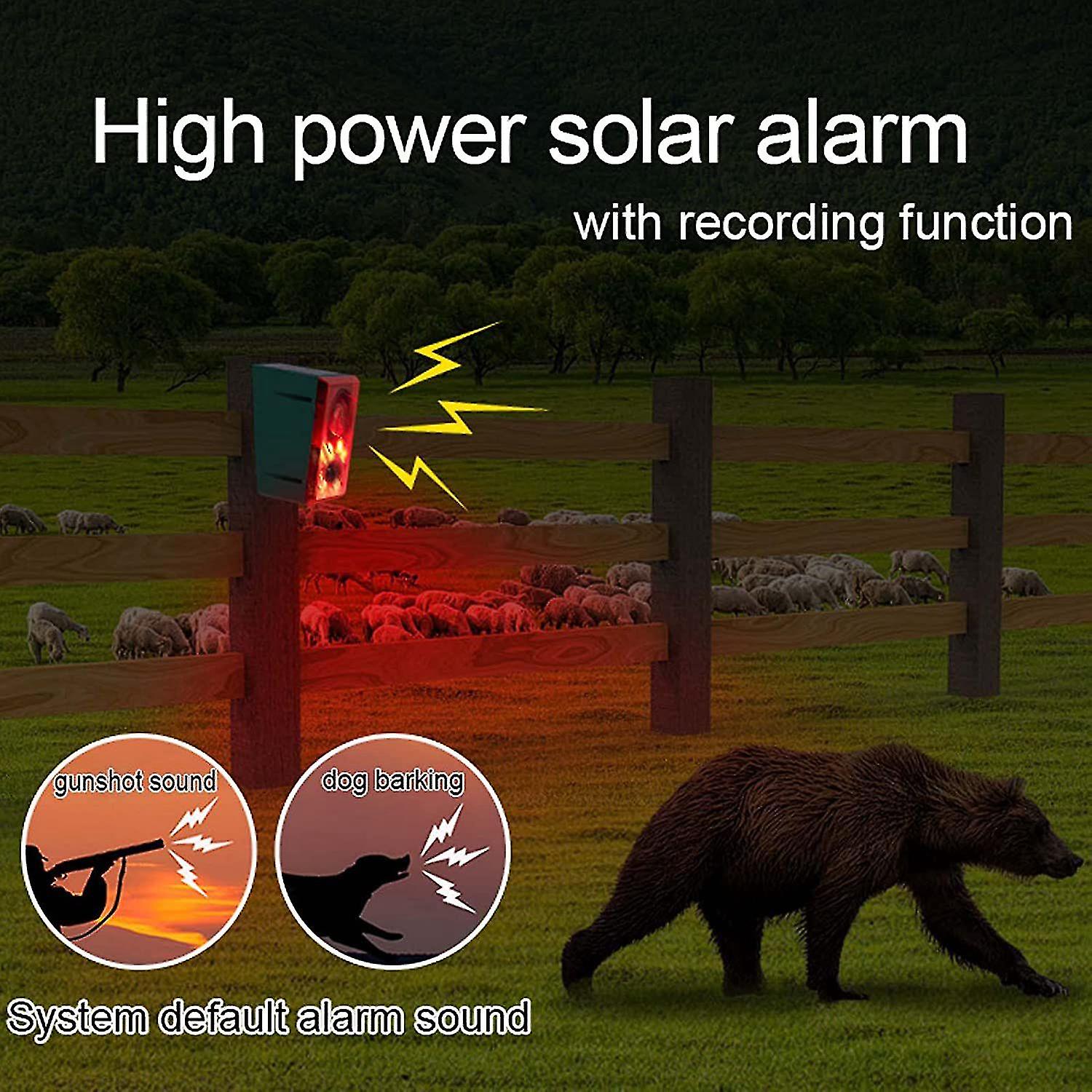 Outdoor Solar Motion Sensor Alarm With Remote Control, 130db Sound ...