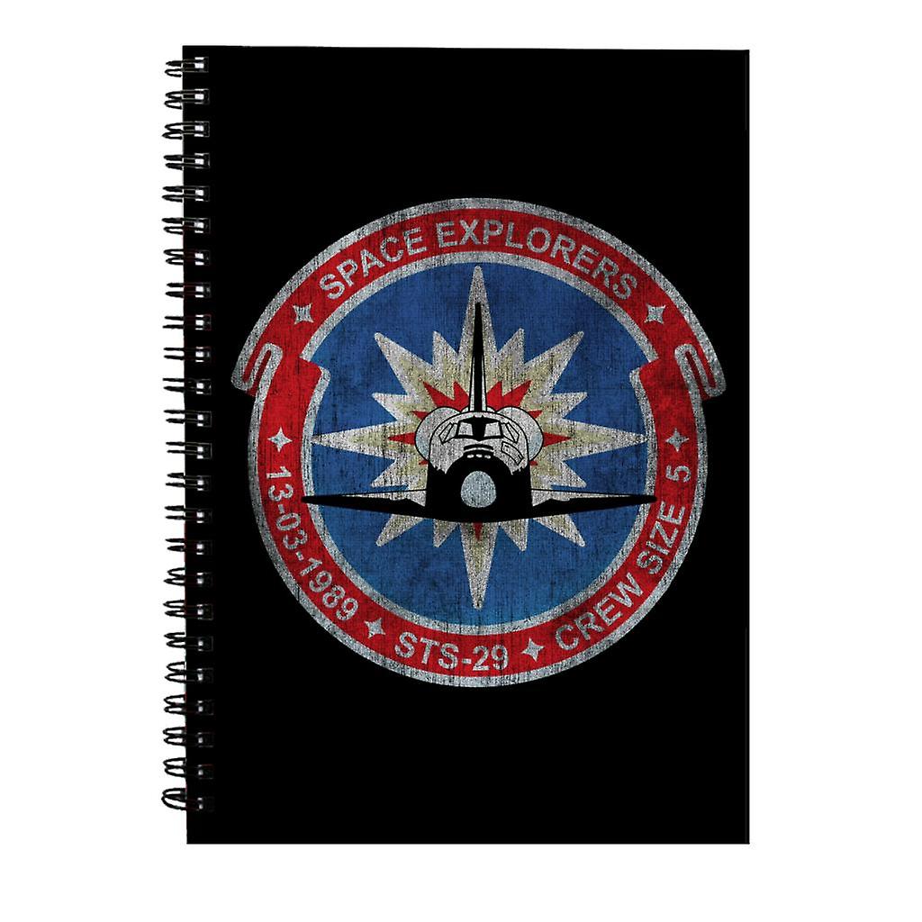 NASA STS 29 Discovery Mission Badge Distressed Spiral Notebook | Fruugo UK