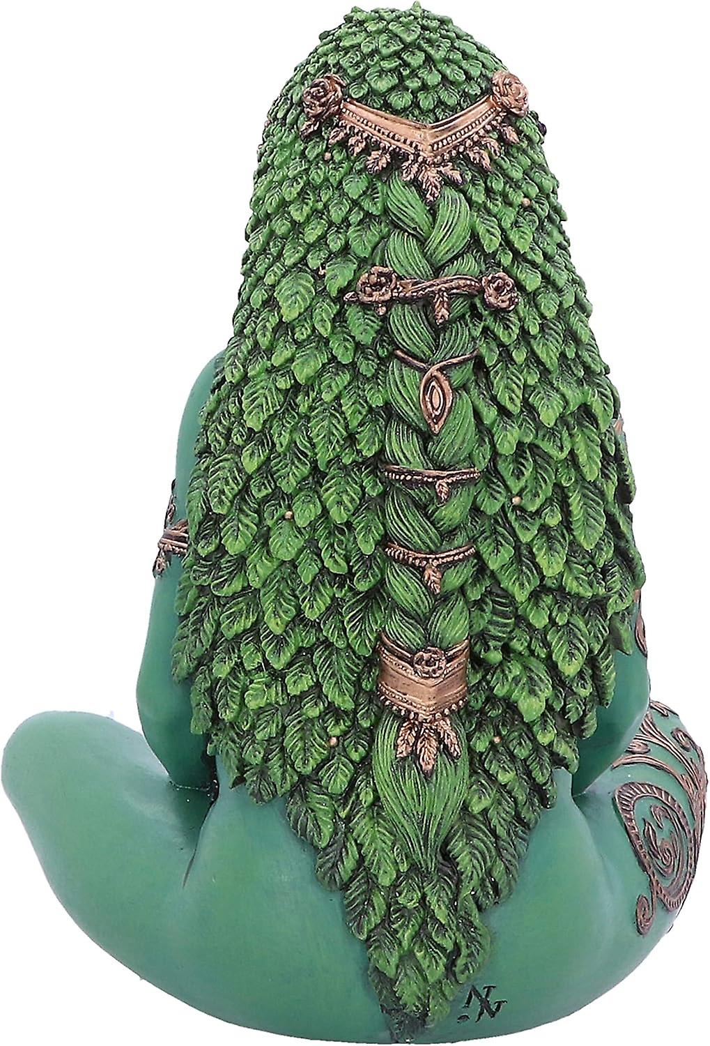 E5242S0 Small Ethereal Earth Statue Gaia Art Painted Figurine, Green ...
