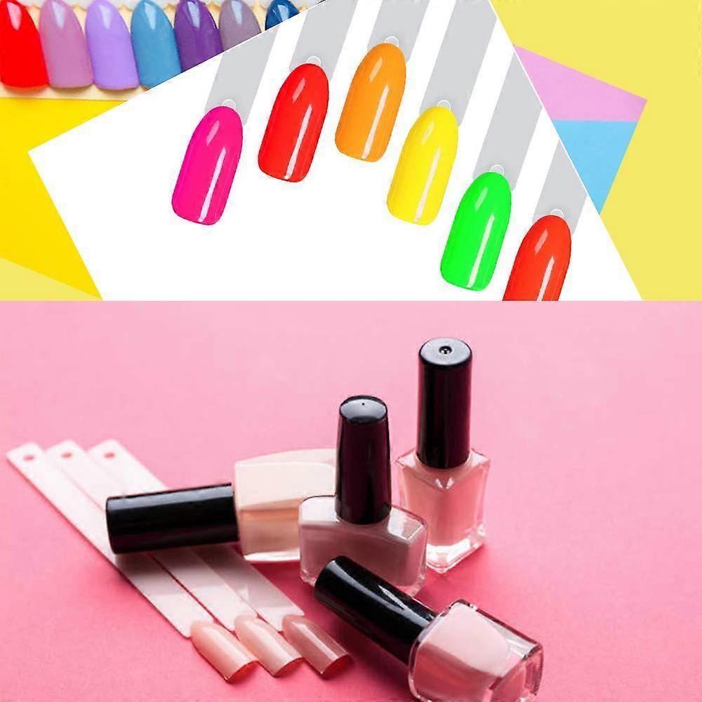 150 Pcs Clear Nail Swatch Sticks with Ring, Fan Shape Nail Art Polish ...