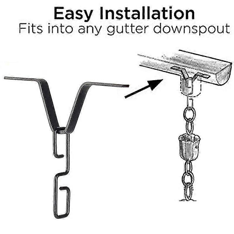 Rain Chain Hooks For Gutter Downpipe Outlets, V Mount Rain Chain Clips ...
