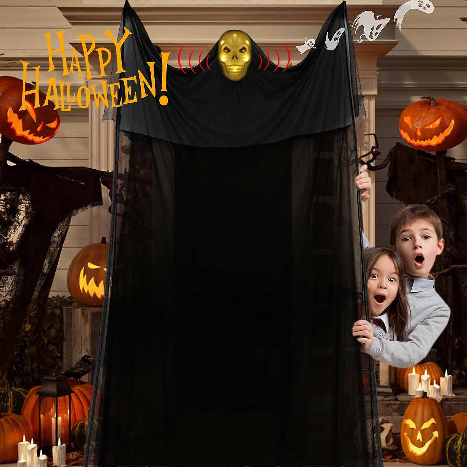 Halloween atmosphere layout voice-activated luminous gauze hanging ...
