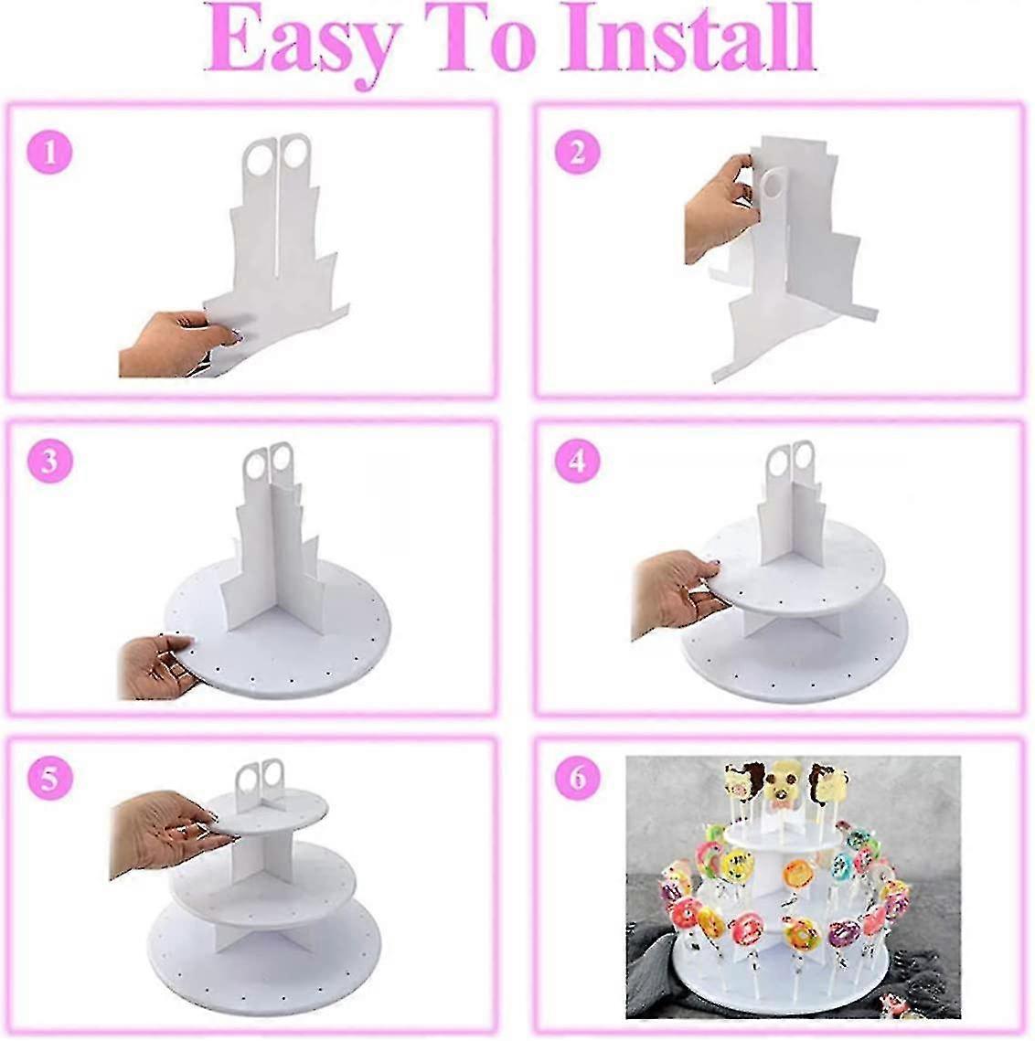 Lollipop Holder 3 Layers 42 Holes Lollipop Display Rack Dessert White ...