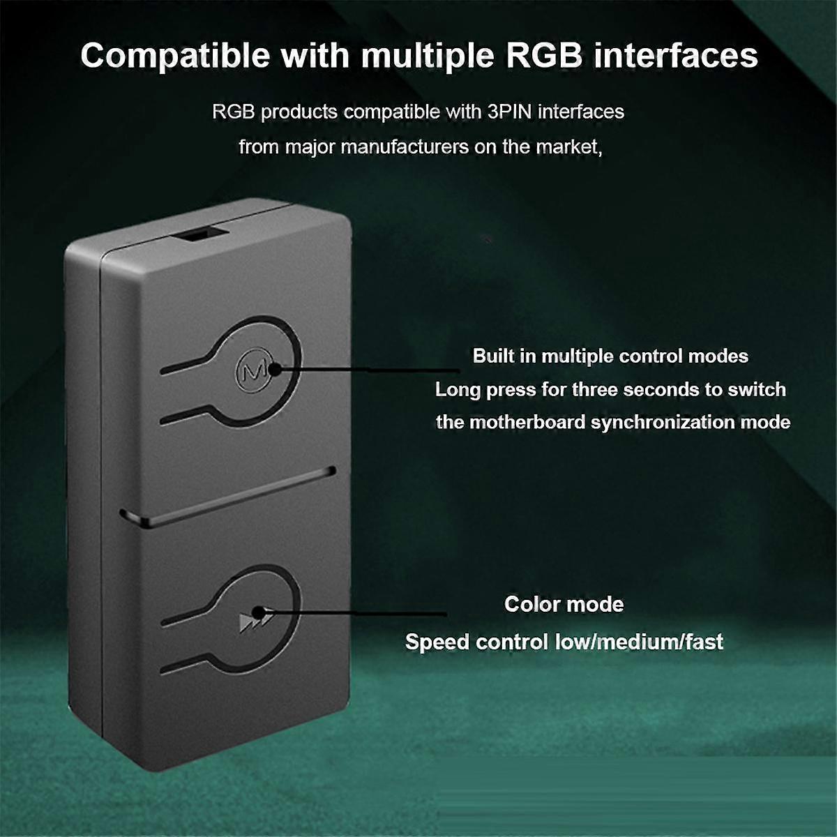 5V/3pin ADD-RGB to 12V/4PIN Adapter with 3-Way Splitter 5V ARGB to 12V ...