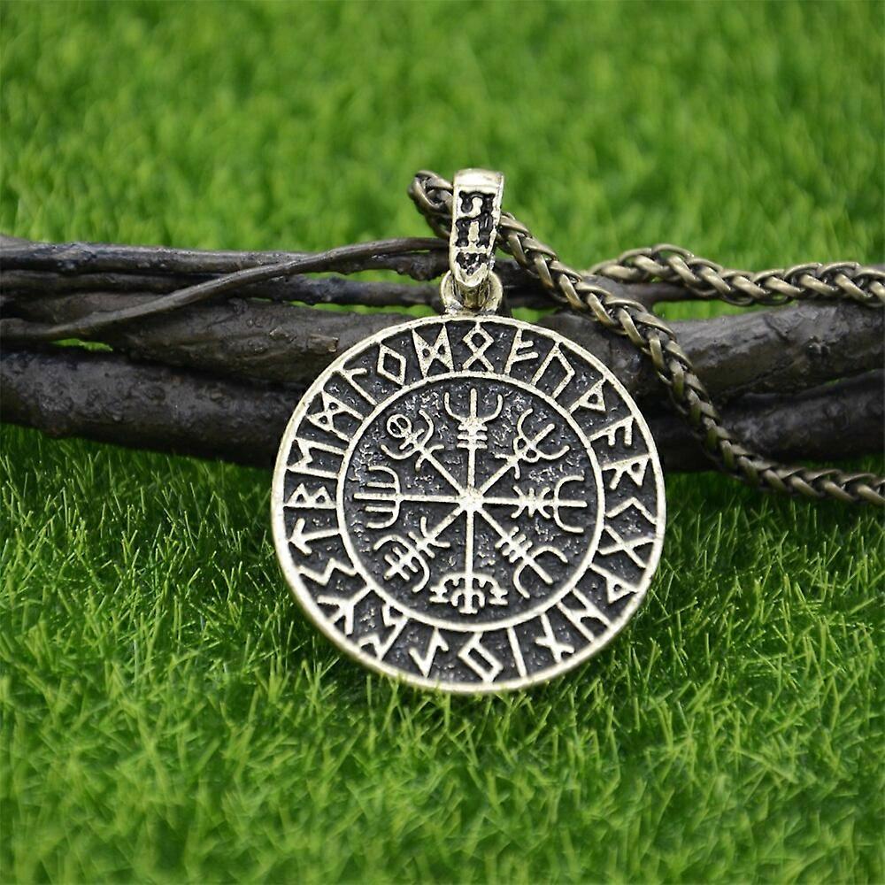 Nordic Vegvisir Compass Norse Runes Viking Jewelry Runic Amulet And ...