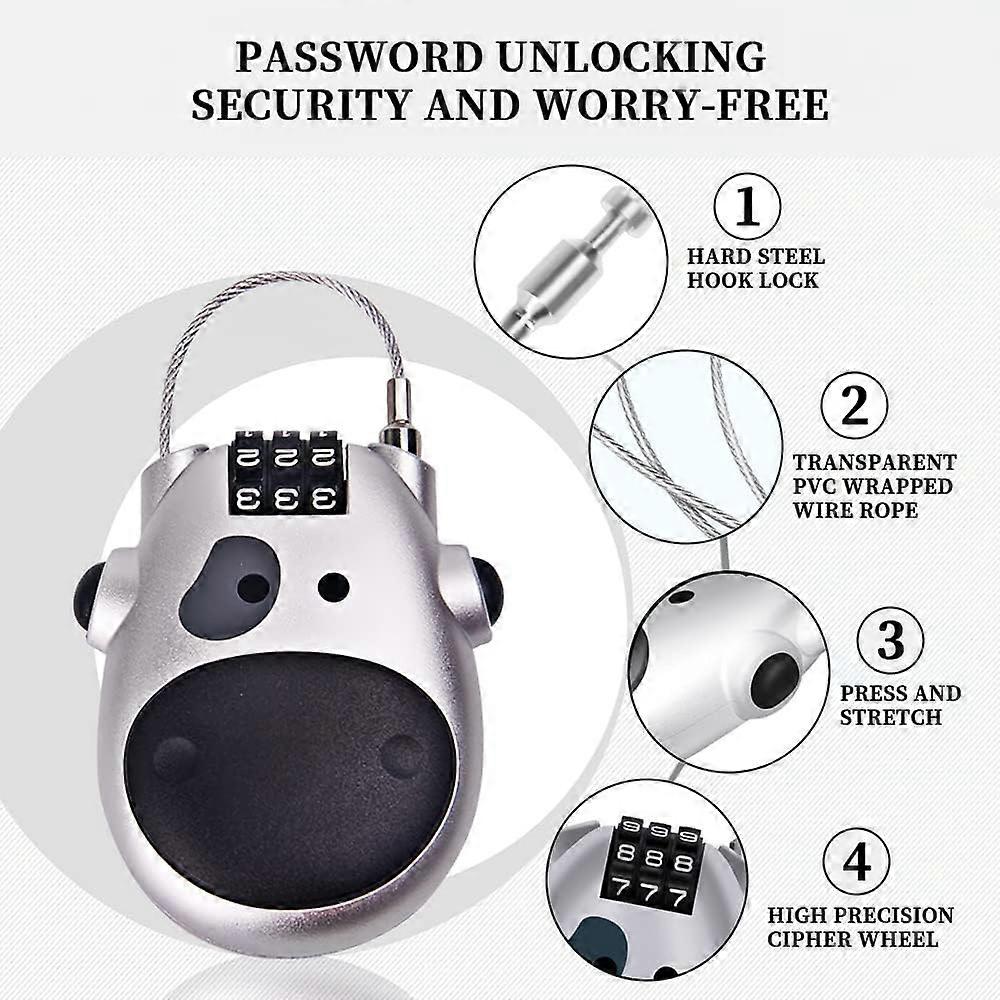 1pcs Combination Padlock, 3 Digit Code Padlock with 80mm Cable, Locker ...