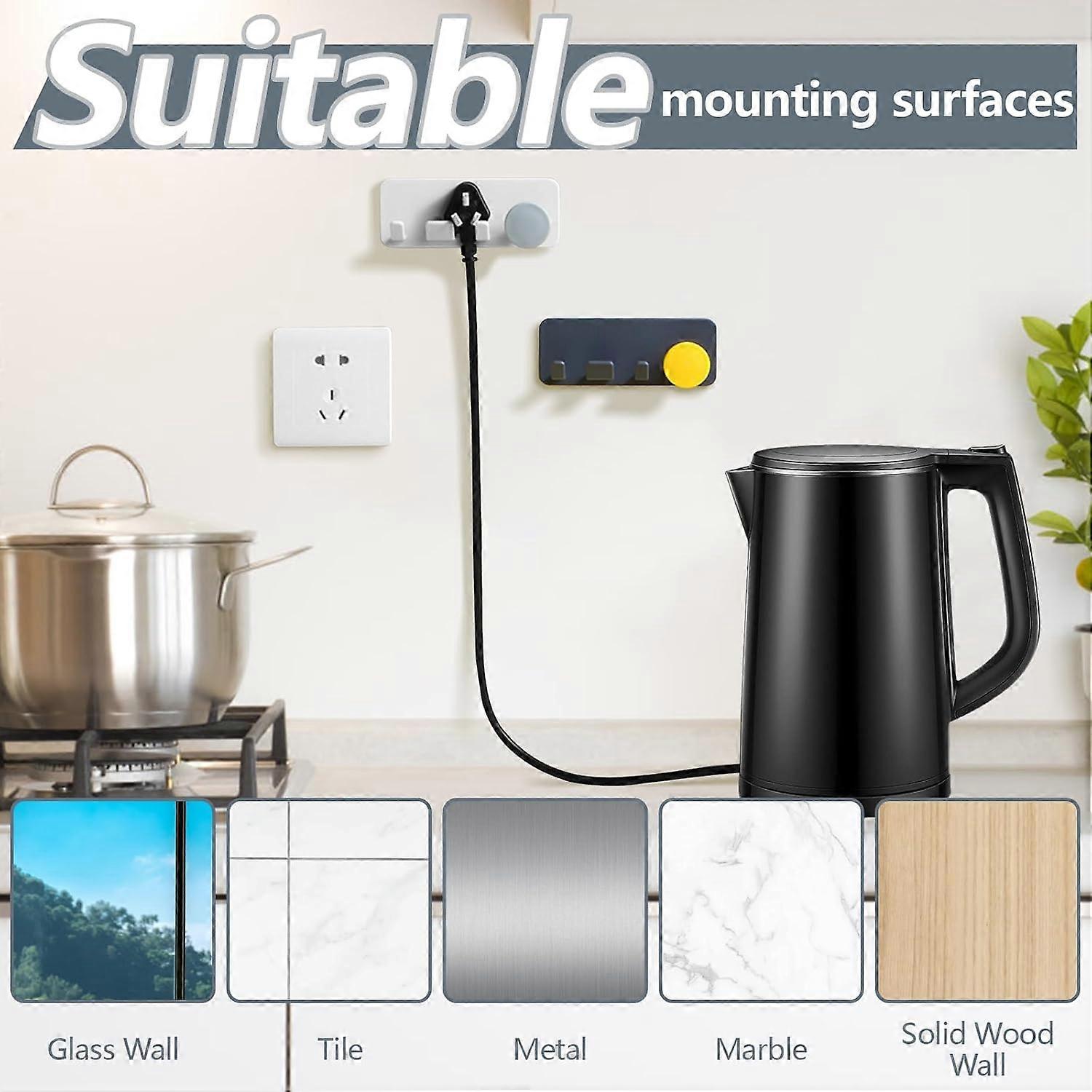 6Pcs Power Plug Hook Electrical Plug Holder, Self Adhesive Kitchen ...