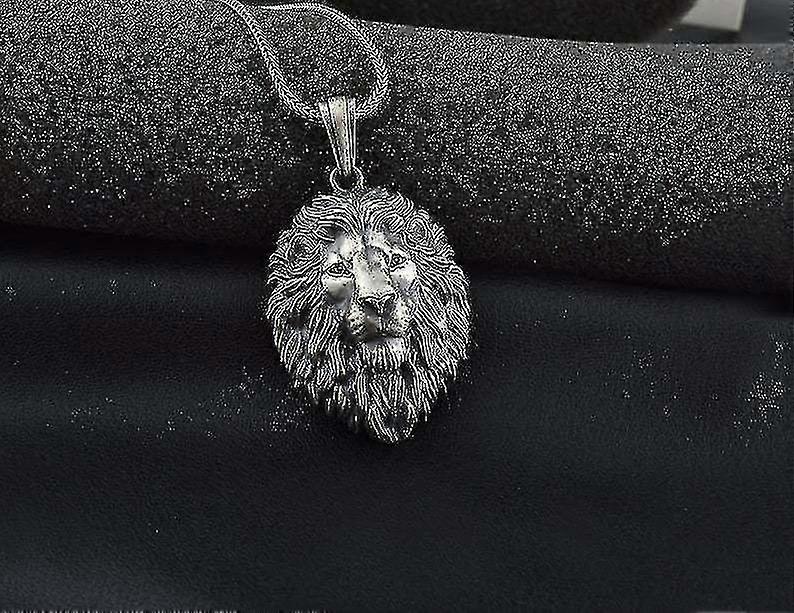 Lejonhalsband för män, nordic Viking Lion Head Hänge Halsband Lejon ...