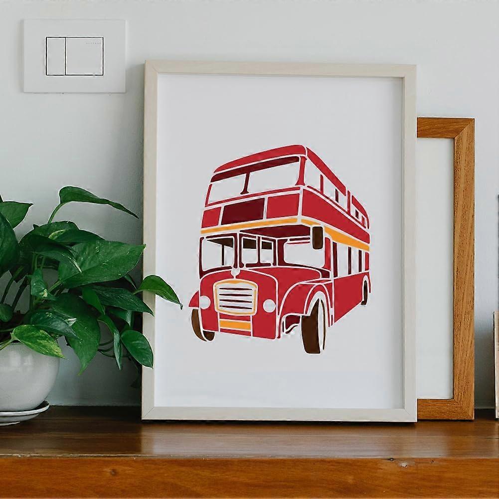 Retro Bus Stencil Template 11.811.8inch Large Double-Decker Bus Car ...