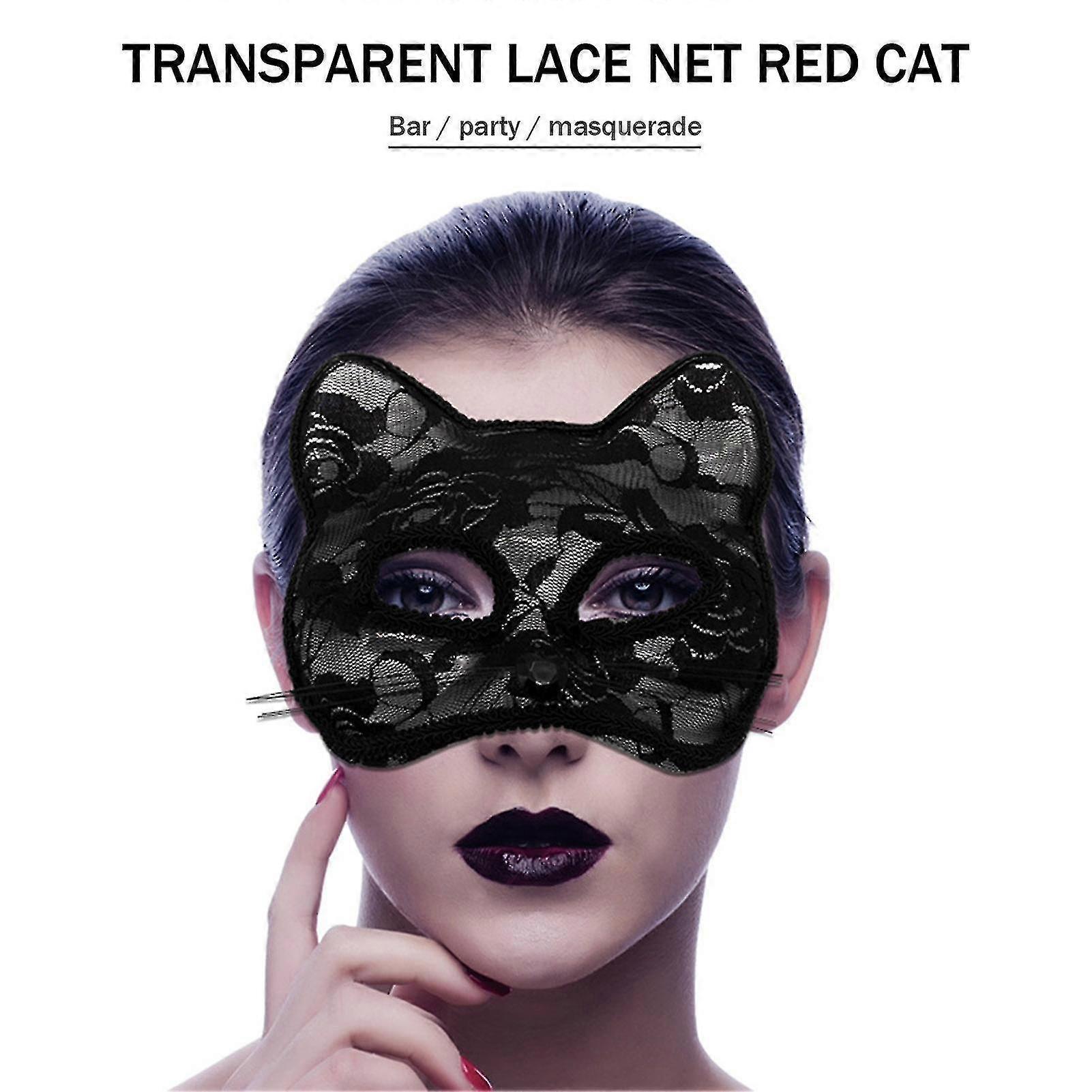 Halloween Cosplay Cat Mask Carnival Masquerade Accessories For Woman ...