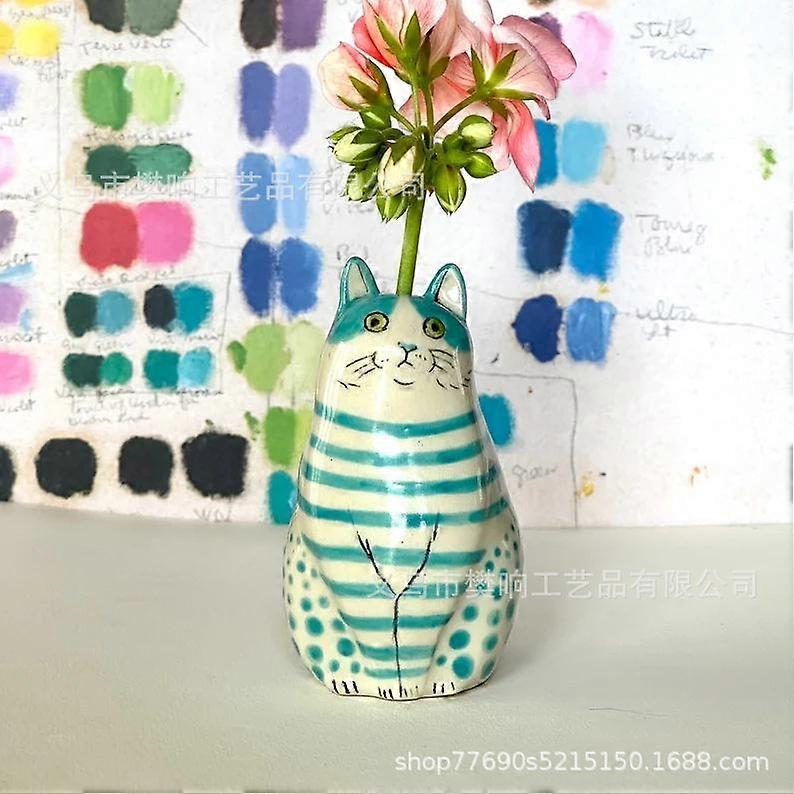 Cute Polka Dot Cat Vase,Cat Lovers Gift,Funy Cat Flower Vase Unique ...