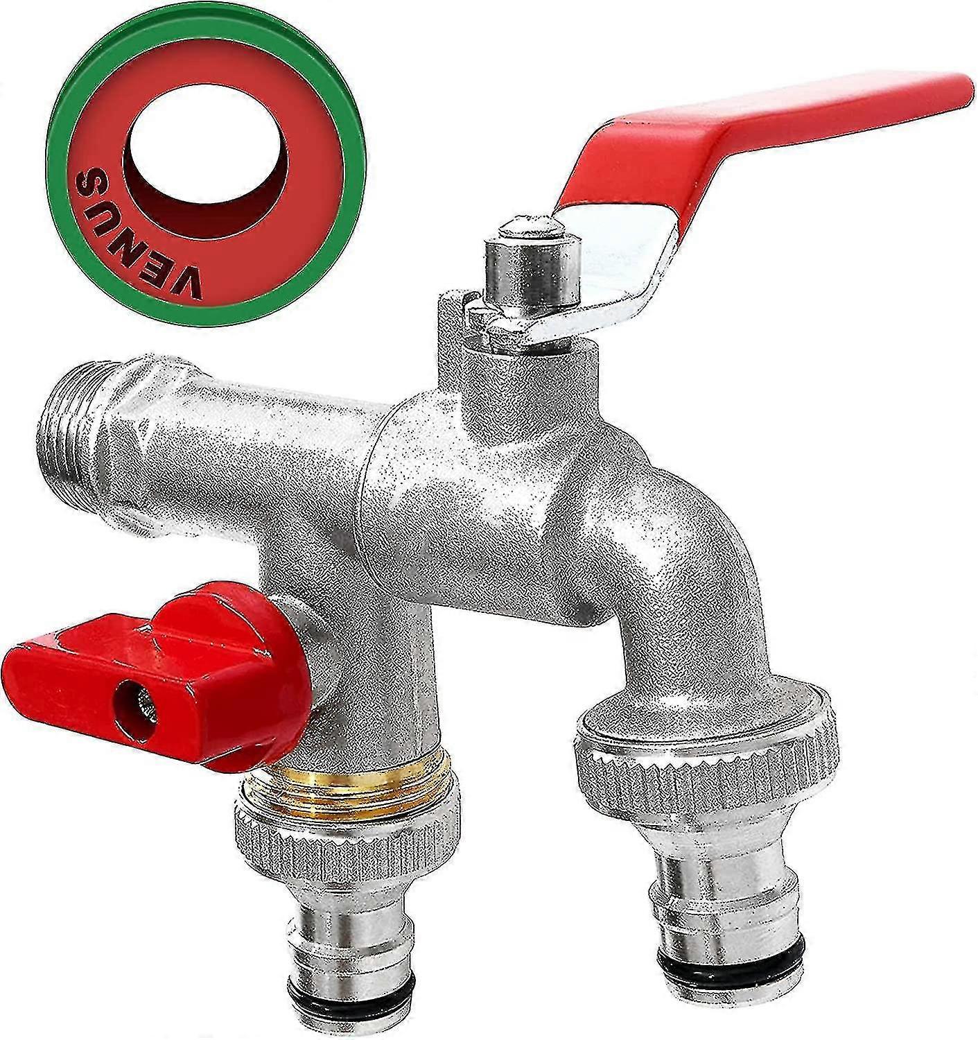 Garden Double Faucet, Brass Faucet,premium Double Faucet 3/4" Inch Bsp ...