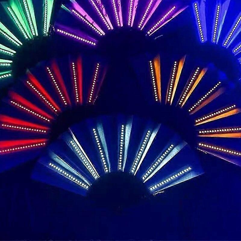 Glowing Folding Led Fan Dancing Lights Fan Night Show Fluorescent Bar ...