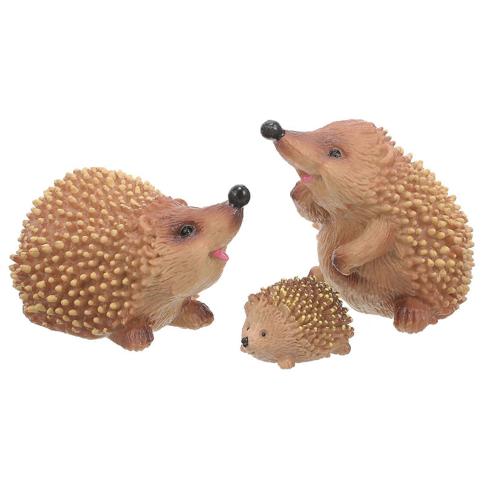 3Pcs Realistic Simulation Hedgehog Figure Hedgehog Model Figurine Wild ...