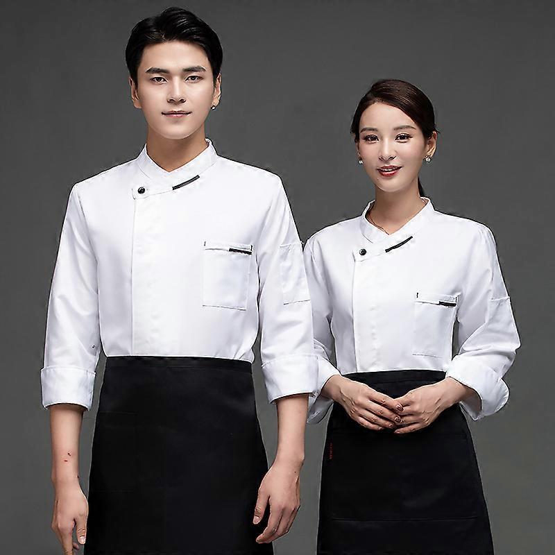 Hombre Manga Larga Chaquetas de Chef Cocina Mujeres Restaurante Chef ...