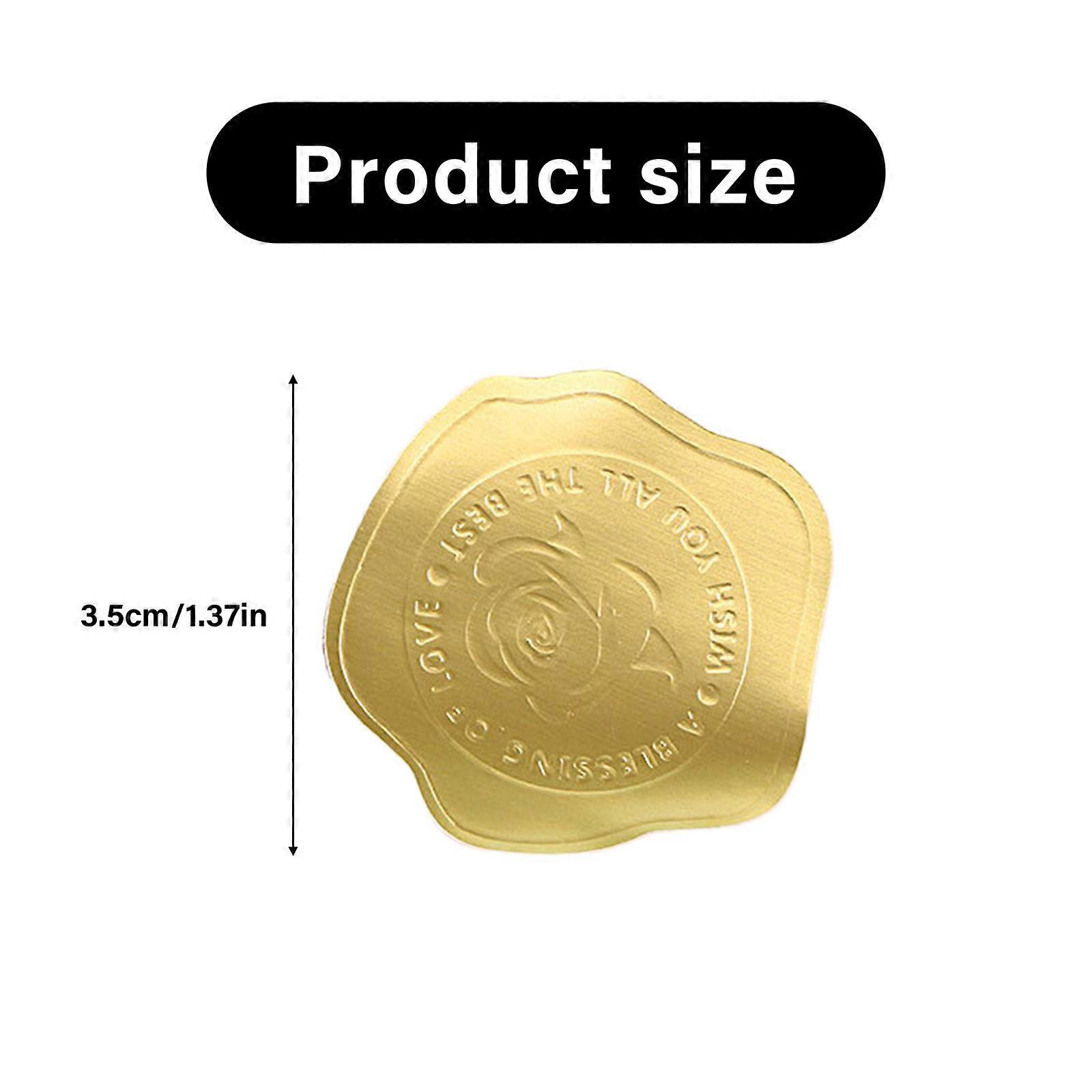 60 Pcs Gold Embossed Sticker Adhesive Embossing Decal Envelope Seal ...