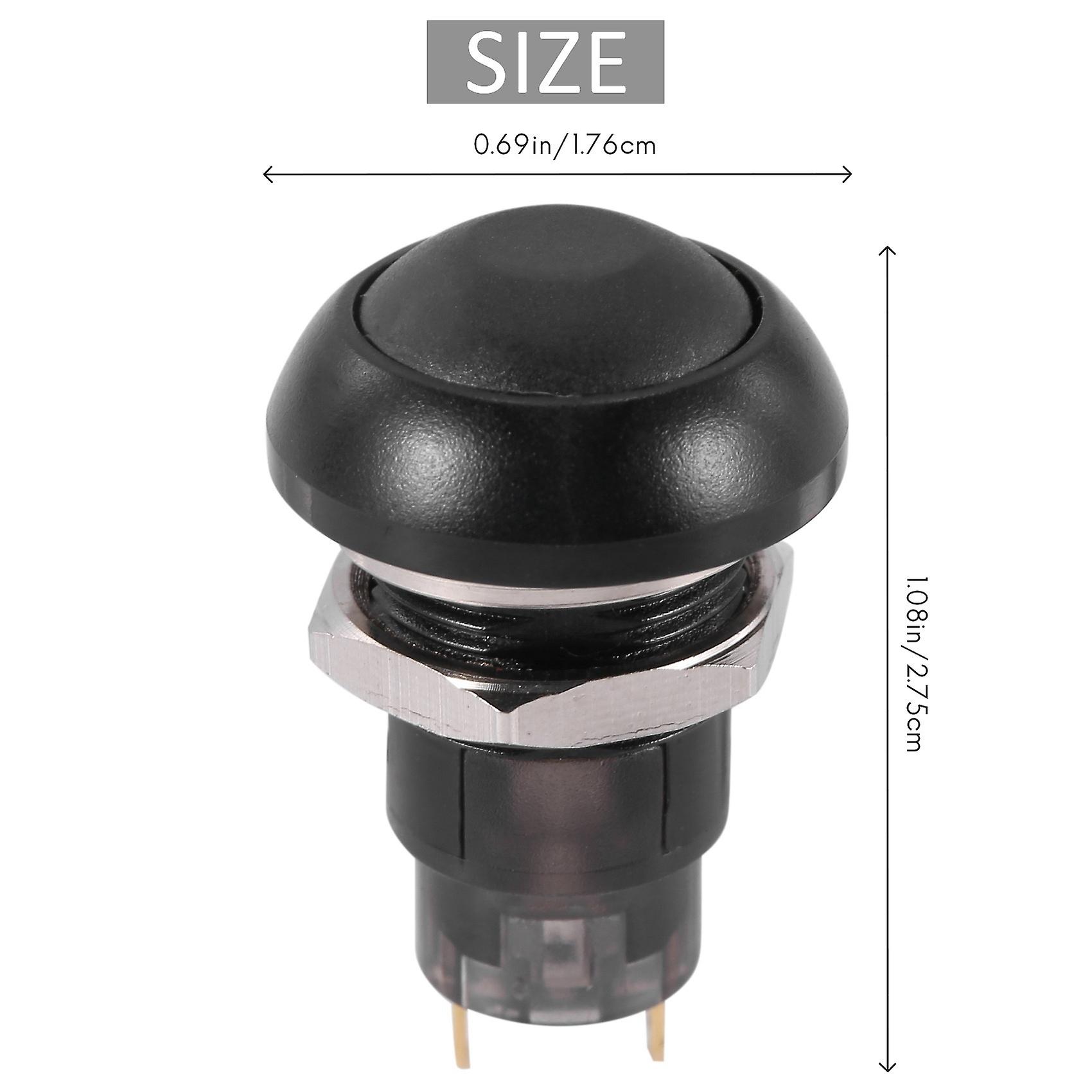 On-Off Latching Waterproof 12mm Push Button Switch SPST 2A IP67, Black ...