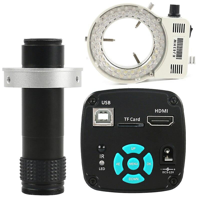 48Mp 4k hdmi usb digital video monocular microscope camera 1x-130x ...