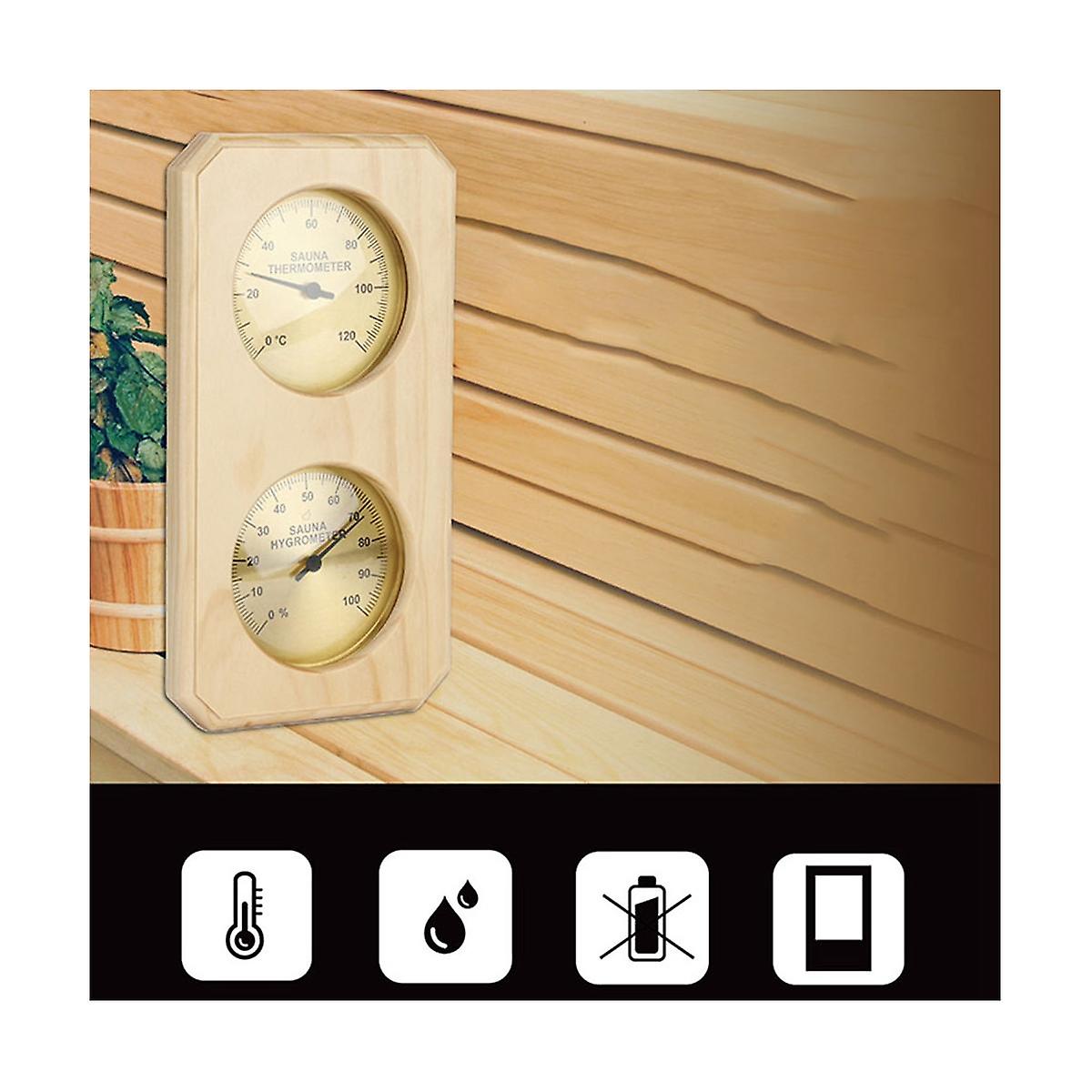 Wooden Sauna Thermometer and Hygrometer 2 in 1 Humidity Temperature ...