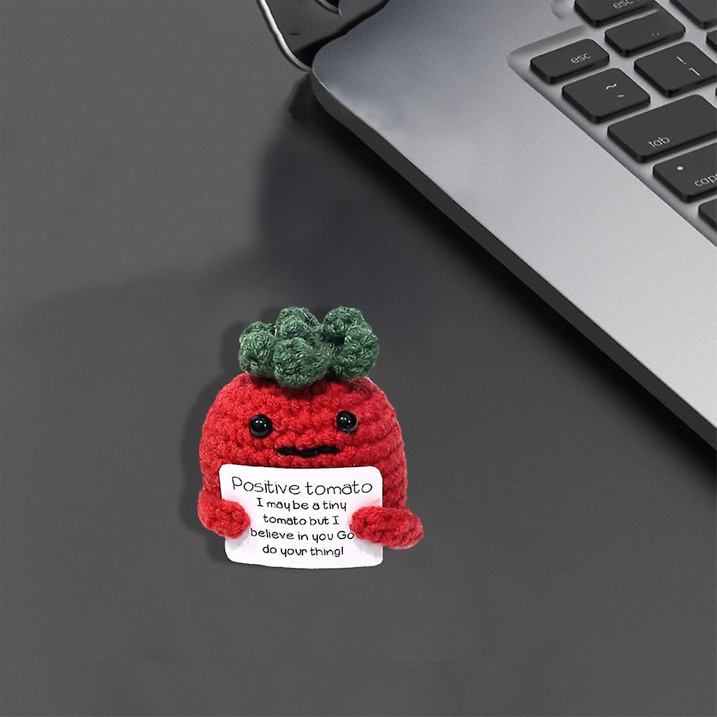 Funny Positive Tomato Cute Wool Knitted Dolls Tomato with Positive ...