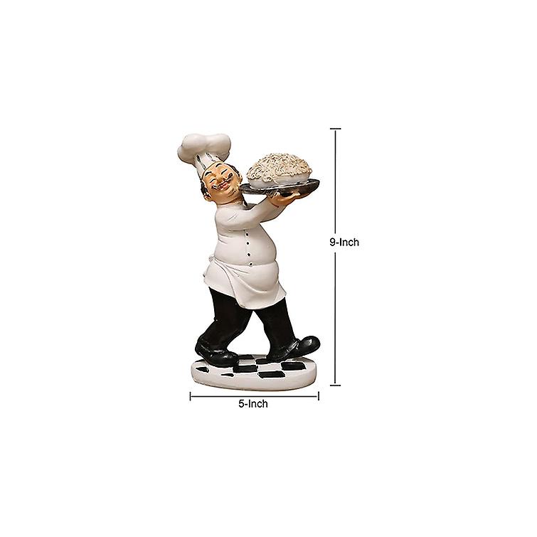 Chef Figurine for Kitchen Decor, Italian Chef Holding A Plate of Pasta ...