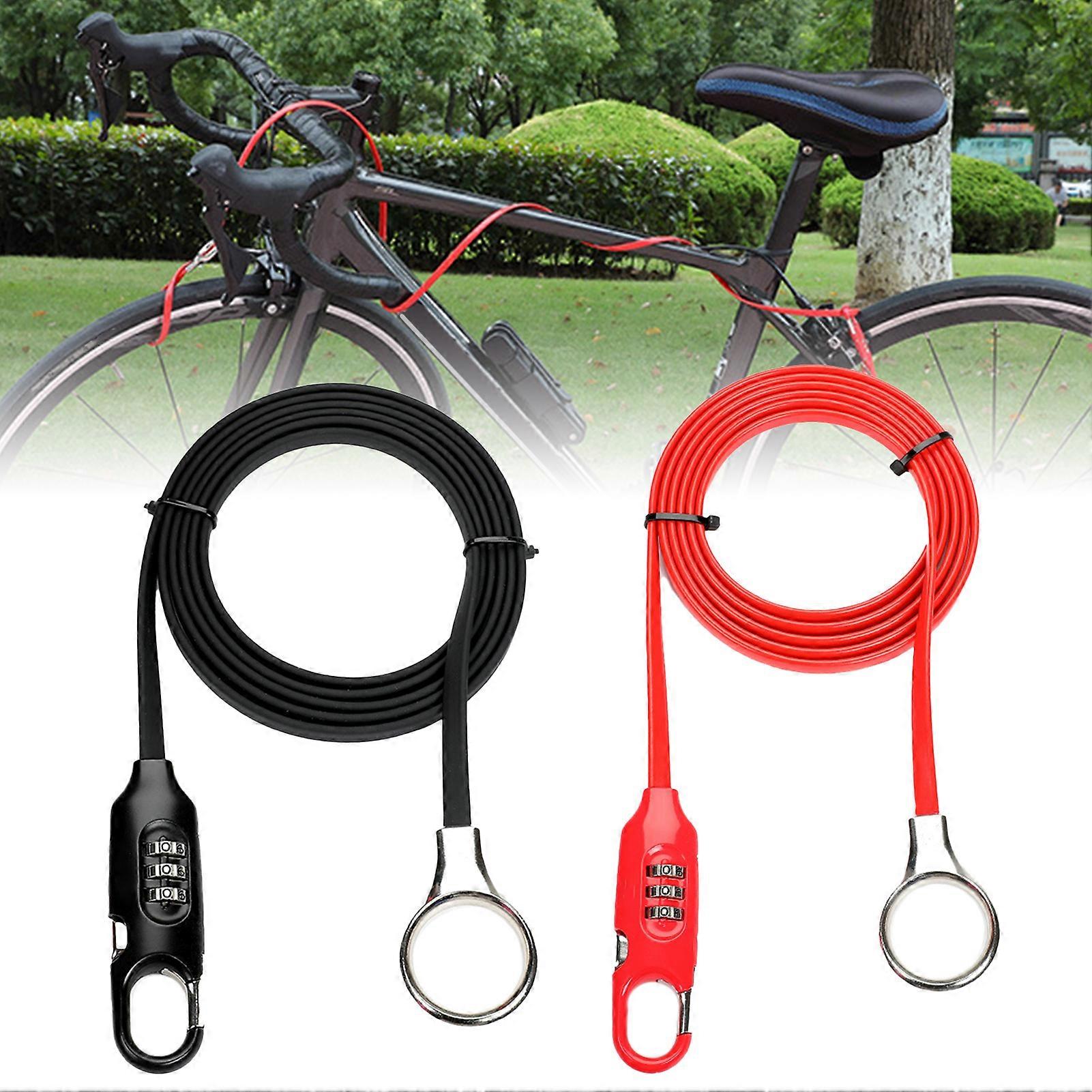 Bike Cable Lock Anti-Scratch Ductility Extra Long Bicycle Helmet Code ...