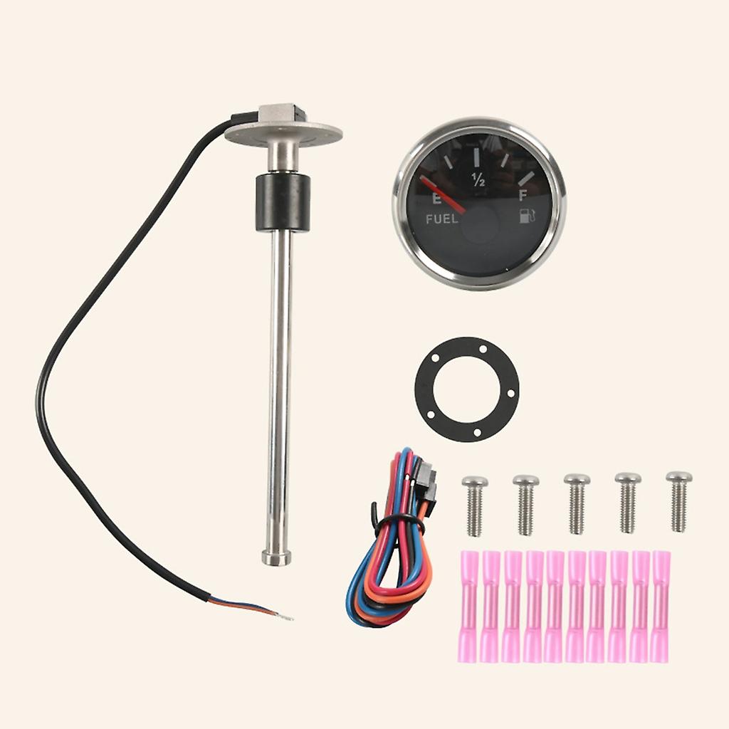 0-190ohm Fuel Float Sensor + Fuel Level Gauge 2" 52mm Fuel Tank Level ...