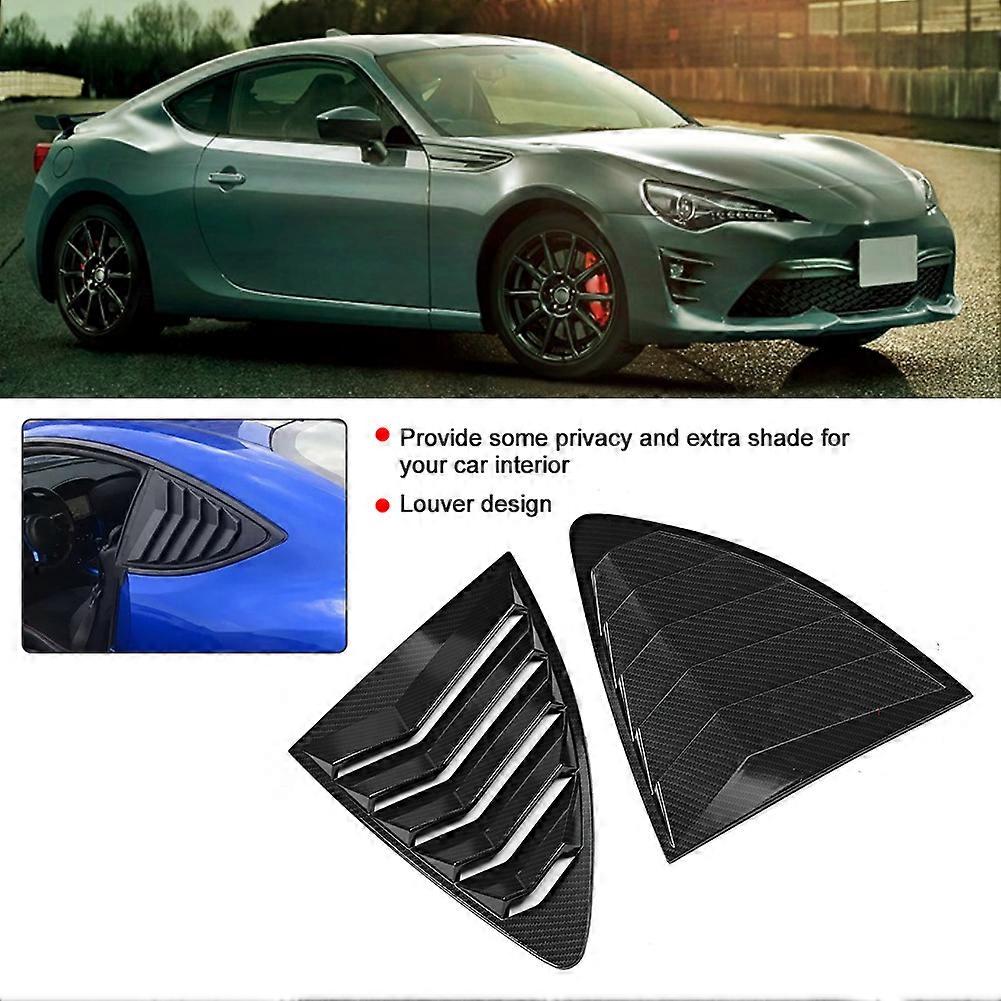 2pcs Rear Window Louvers Spoiler Carbon Fibre Texture Fit for Subaru ...