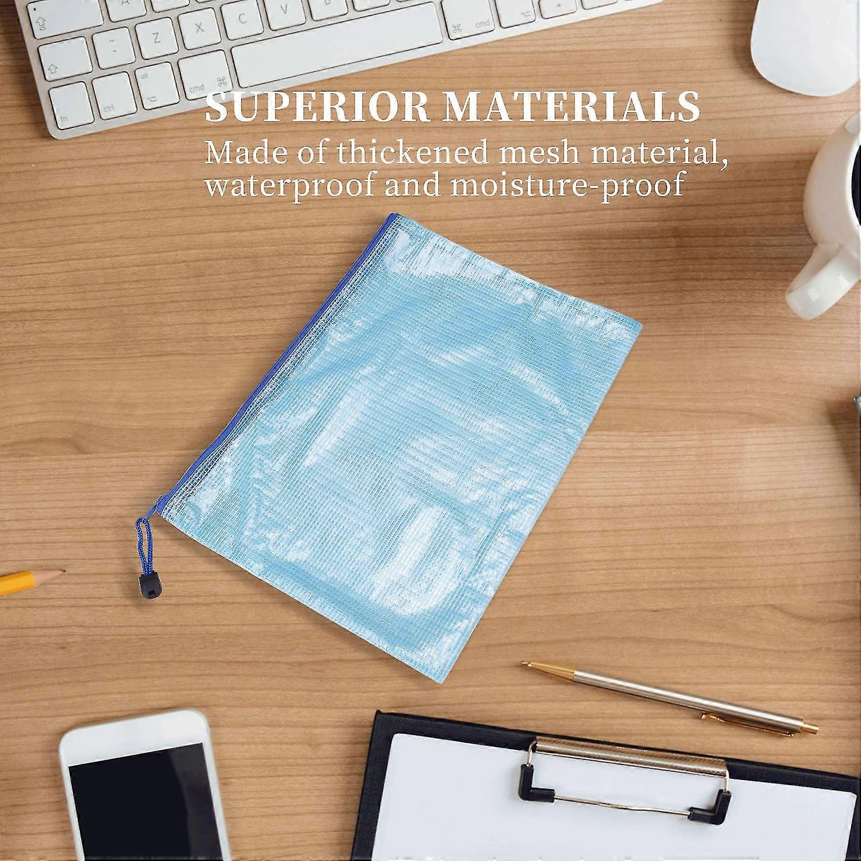 16pcs Mesh Zipper Pouch Document Bag,waterproof Zip File Folders,a4 ...