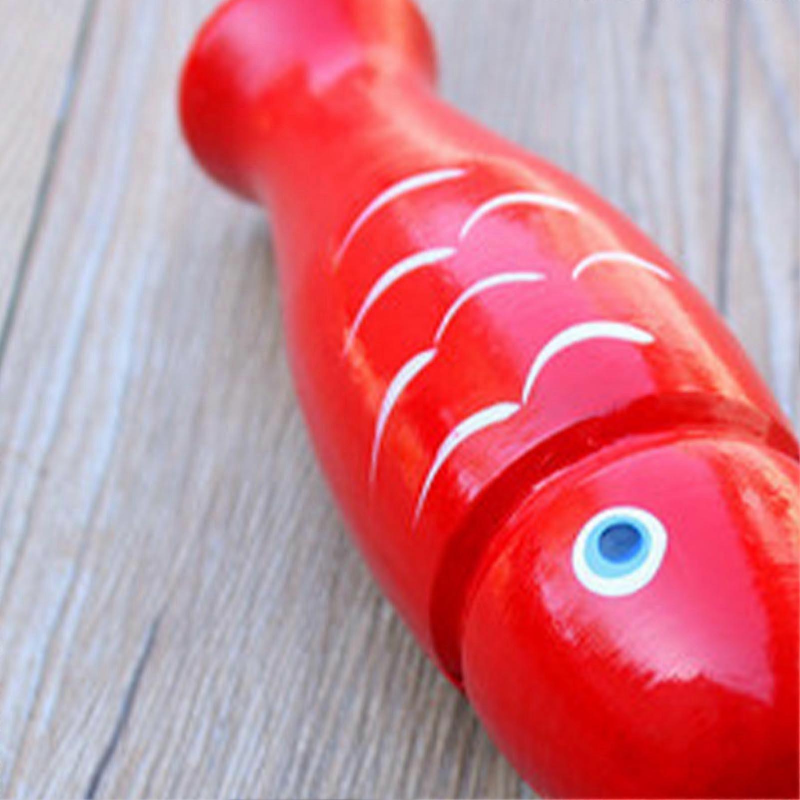 Fish Shaped Guiro Instrument Wooden Frog Rasp Musical Percussion Toy ...