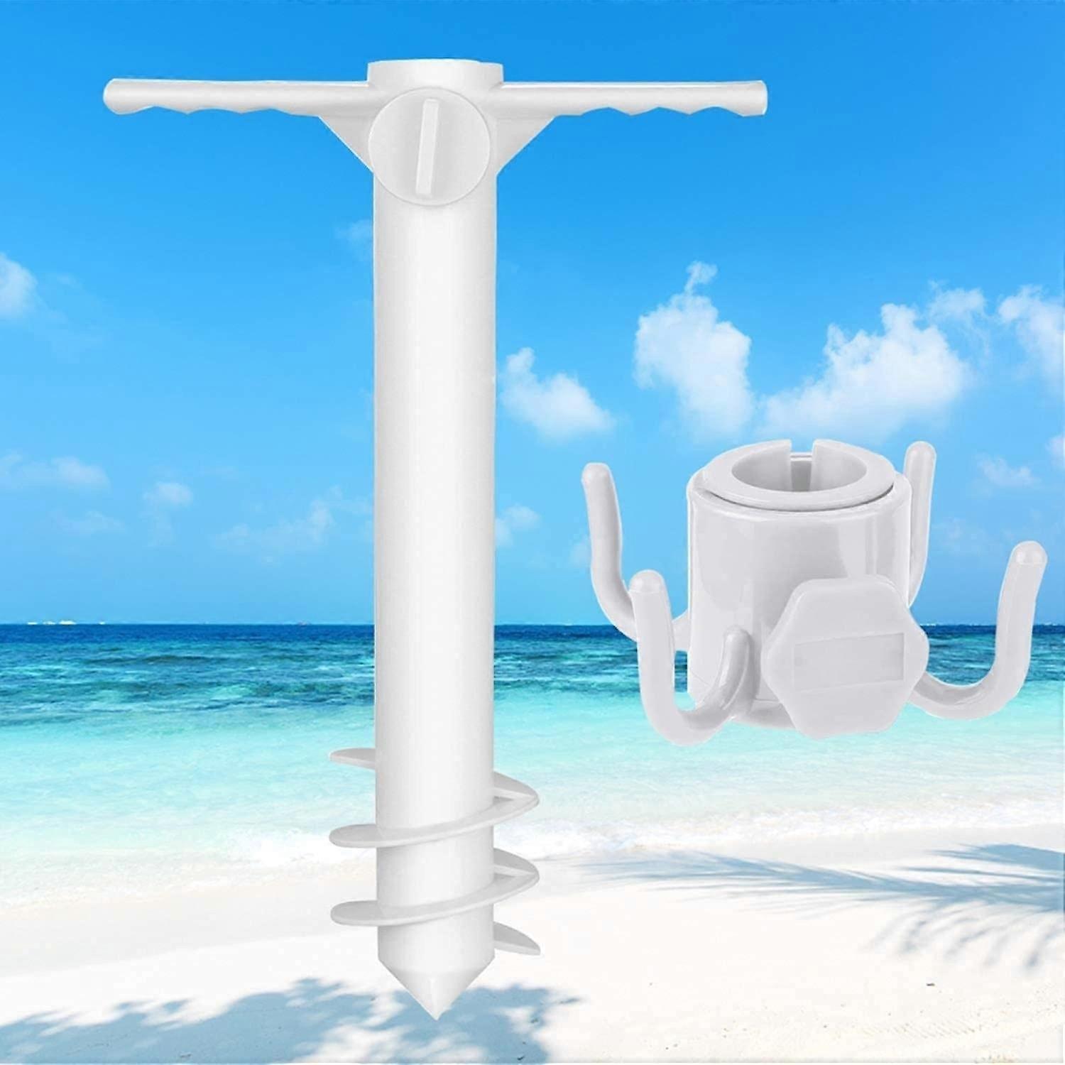 Umbrella Stand, Beach Umbrella Sand Anchor With Hanging Hook Secure ...