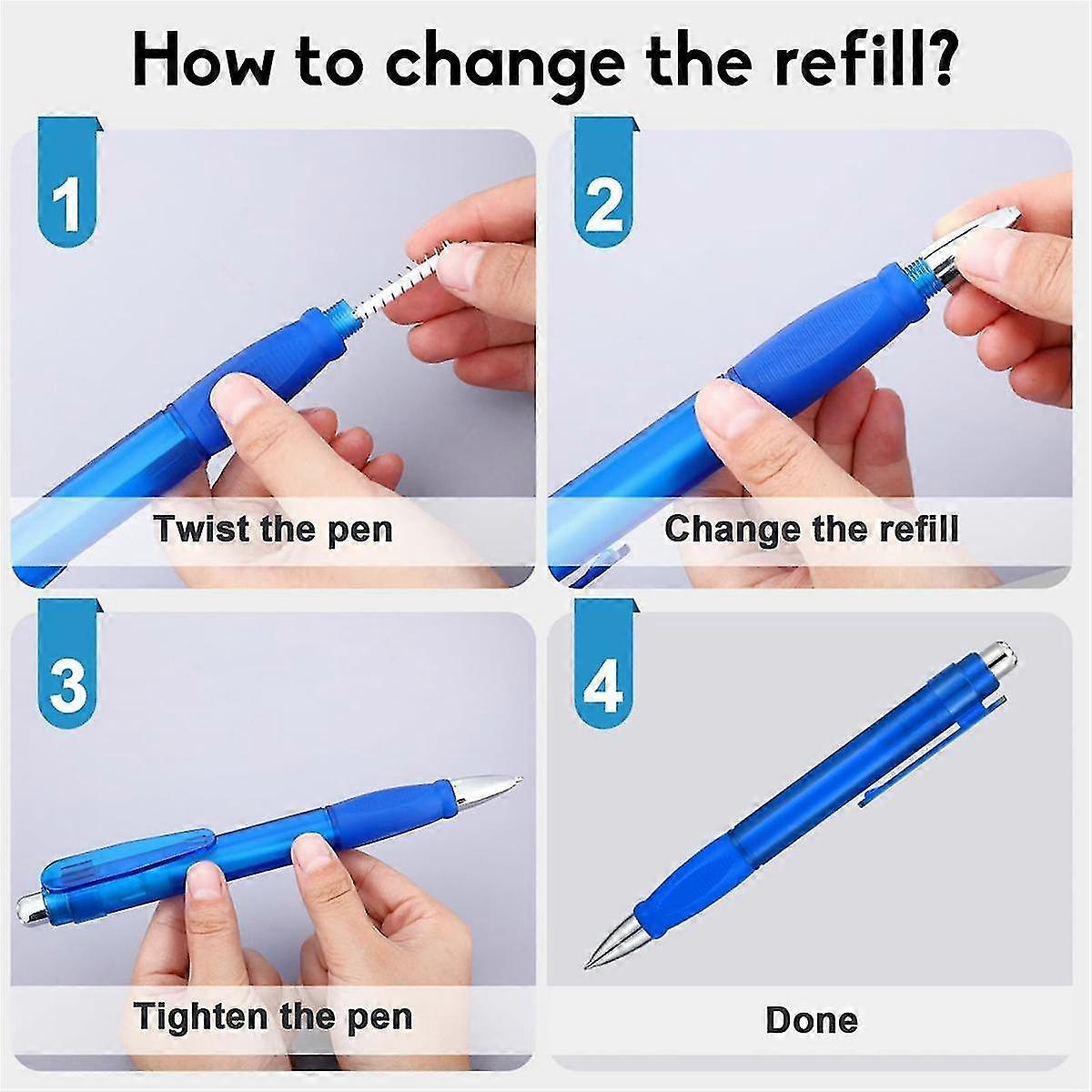 6 Pcs Big Pens Jumbo Pen Bulk with Refills Extra Large Ballpoint Pens ...