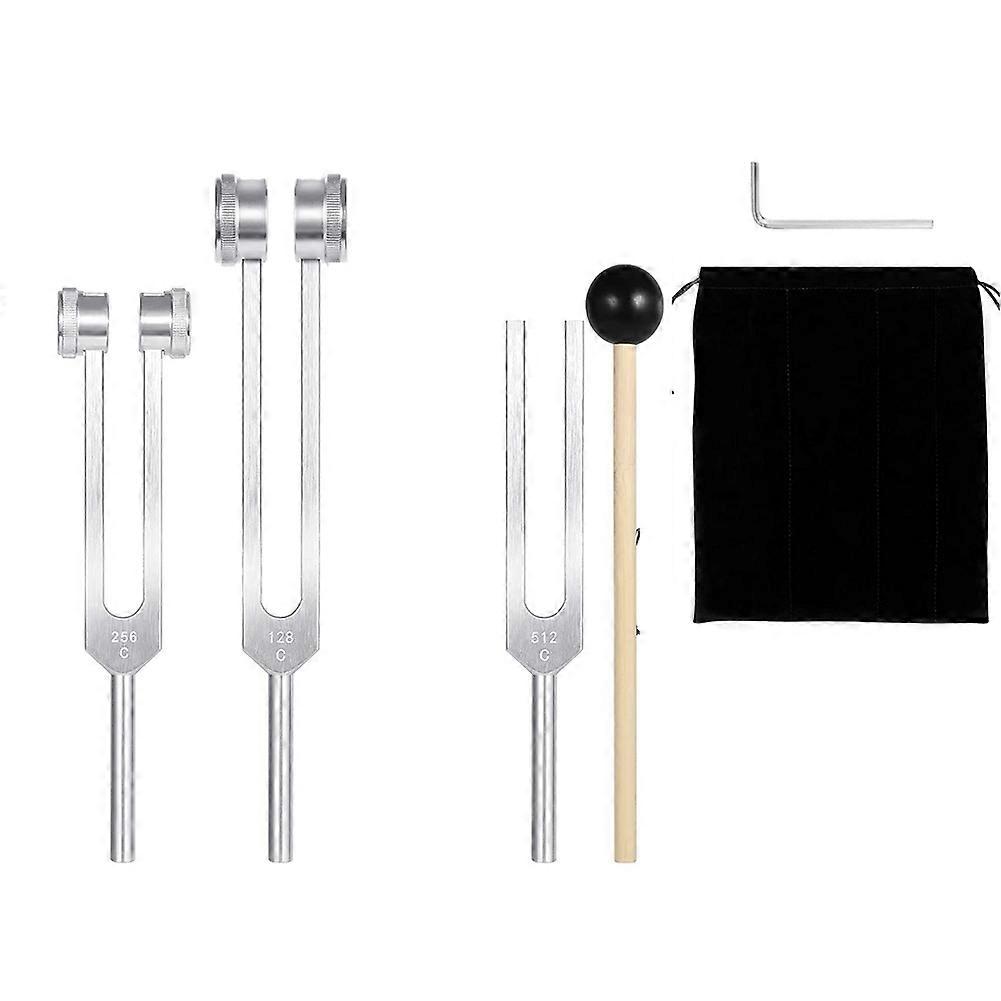 (128Hz, 256Hz, 512Hz)Tuning Fork Set, Tuning Forks with Reflex Hammer for //Sound / Repair ...