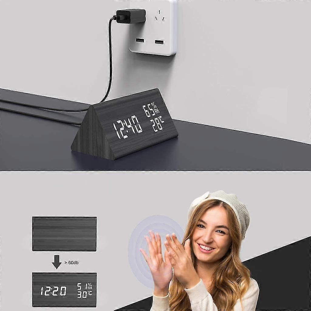 Alarm Clock Digital Alarm Clock, With Night Led, Date, Voice Control ...