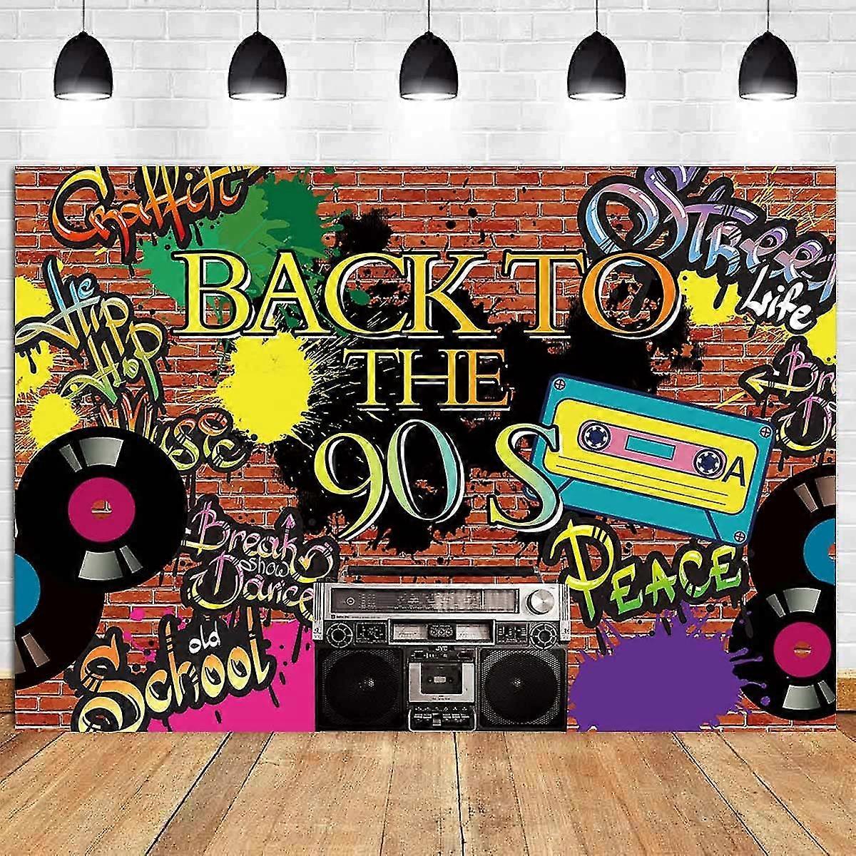 Back To The 90s Themed Party Backdrops Hip Hop Graffiti Retro Wall ...