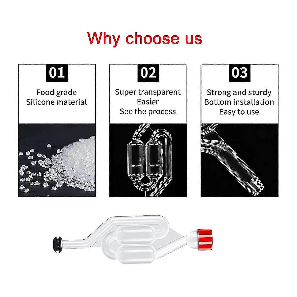 Brew Airlock Kit, 12 Airlocks And 6 Sealing Rings, Plastic Wine Airlock ...