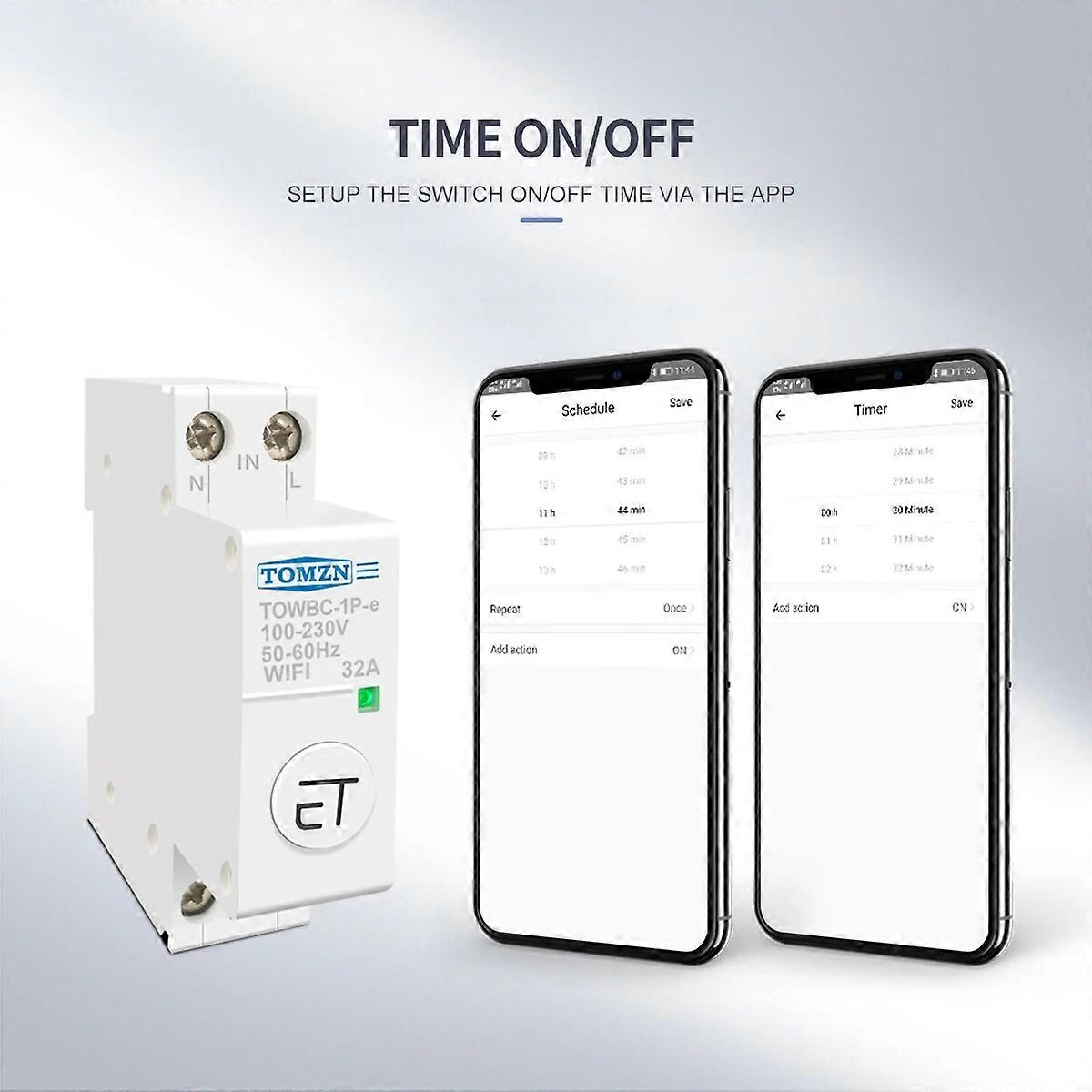 Din Rail WIFI Circuit Breaker Smart Switch Remote Voice Control by ...