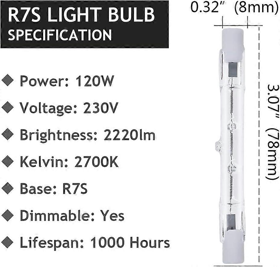 300W Equivalent R7s Linear Halogen Floodlight 4650lm 2700K J118 ...