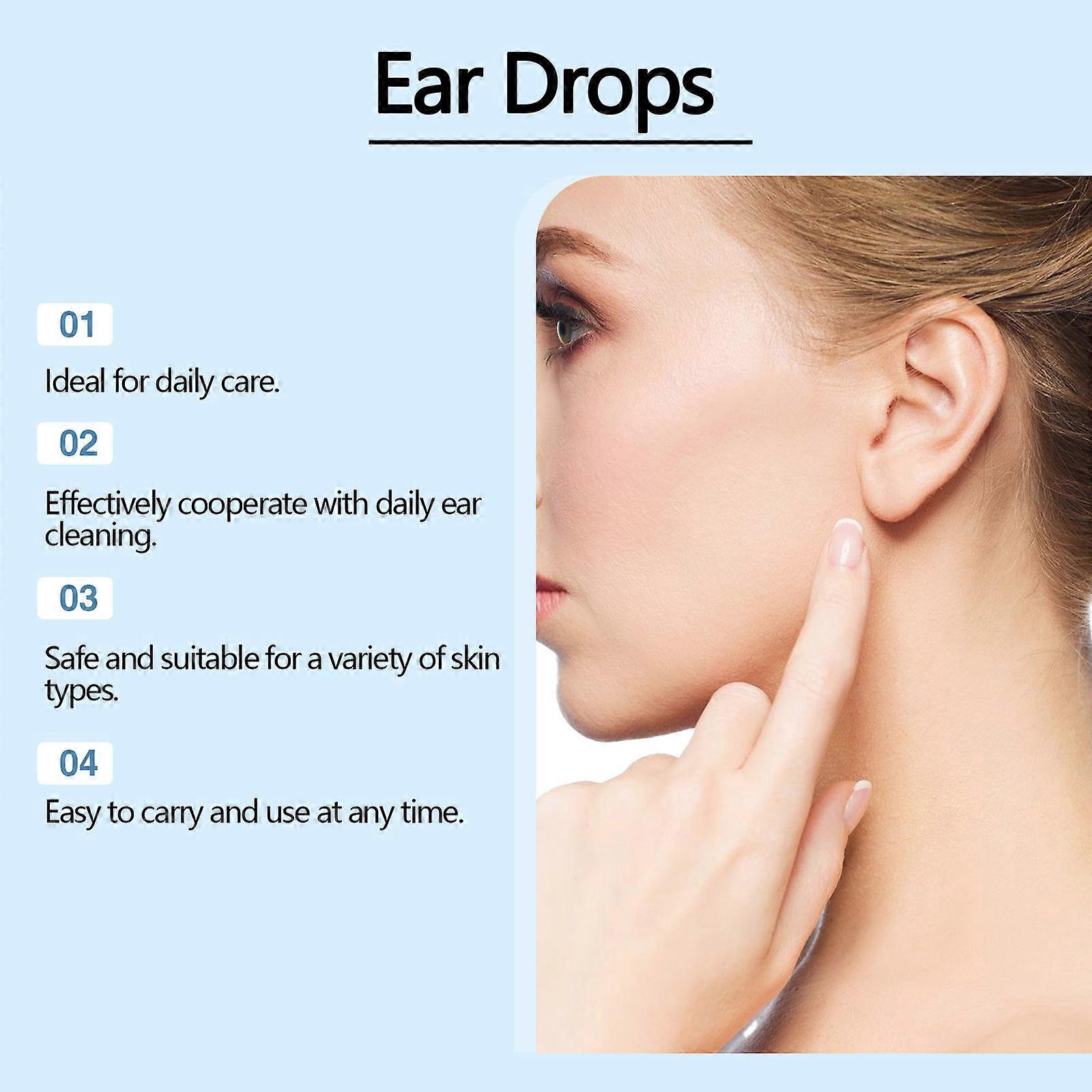 Ear Drops Antibacterial Liquid, 20ml Antibacterial Cleaning Ear Drops ...